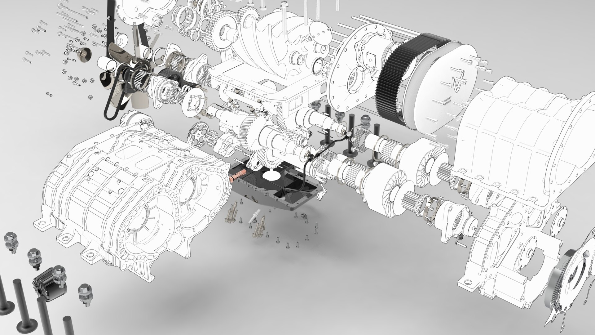 4Rotor 4L Two-stroke Engine 3D Model - TurboSquid 1946098