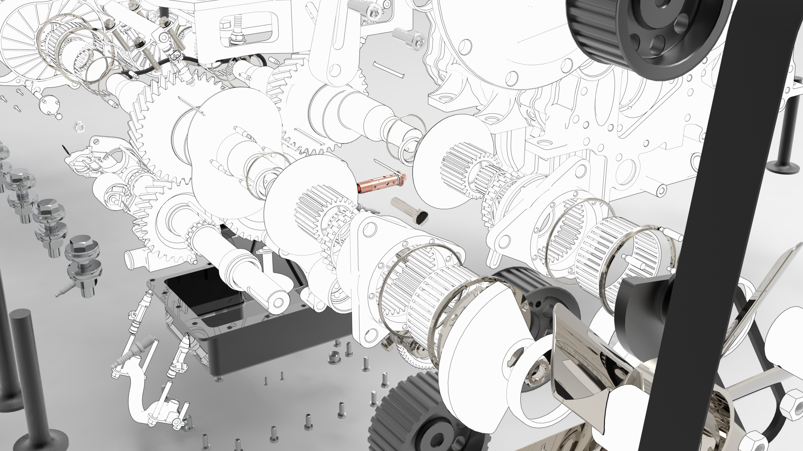 4Rotor 4L two-stroke engine 3D model - TurboSquid 1946098