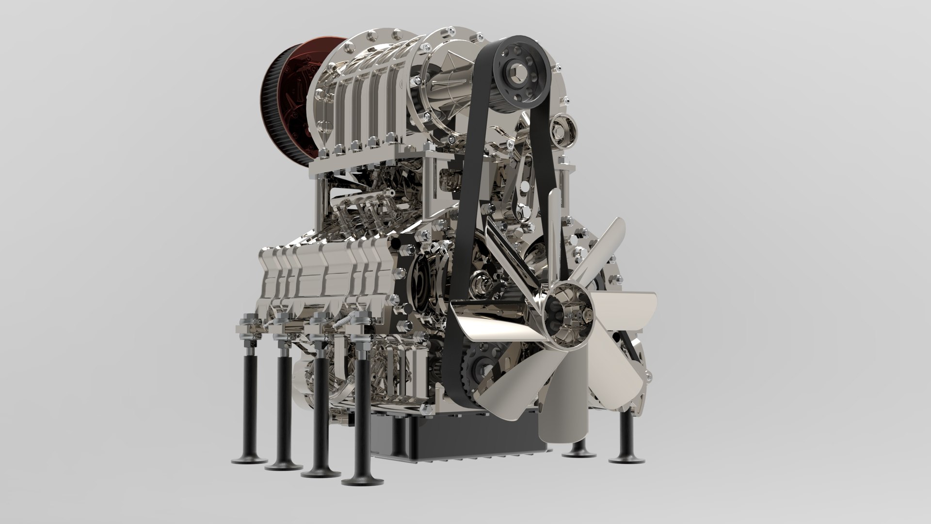 4Rotor 4L two-stroke engine3D模型 - TurboSquid 1946098