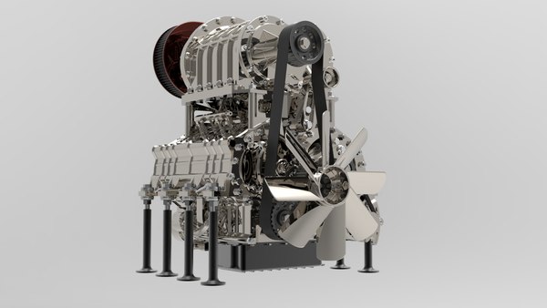 4Rotor 4L two-stroke engine 3D model - TurboSquid 1946098