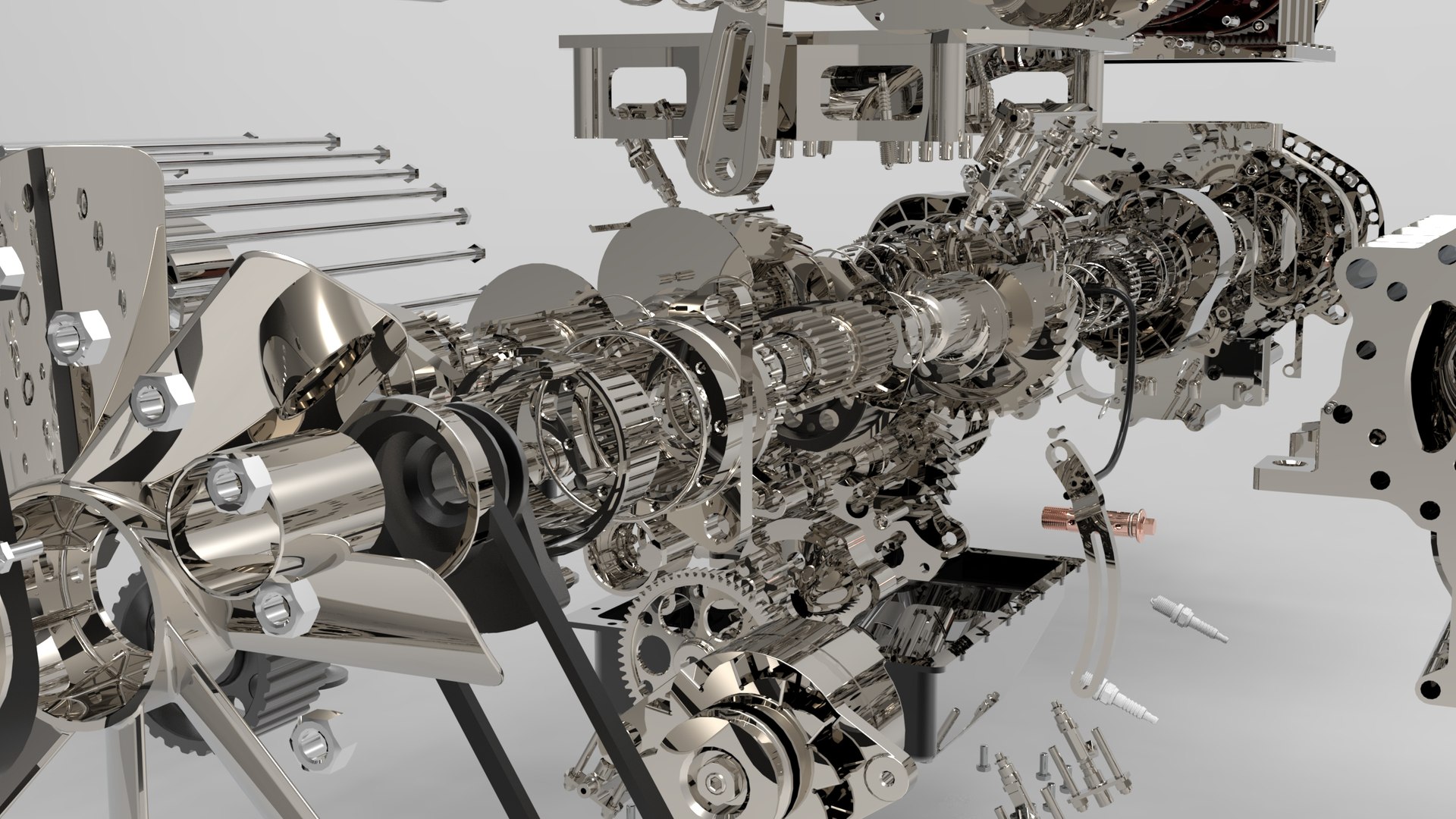 4Rotor 4L Two-stroke Engine 3D Model - TurboSquid 1946098