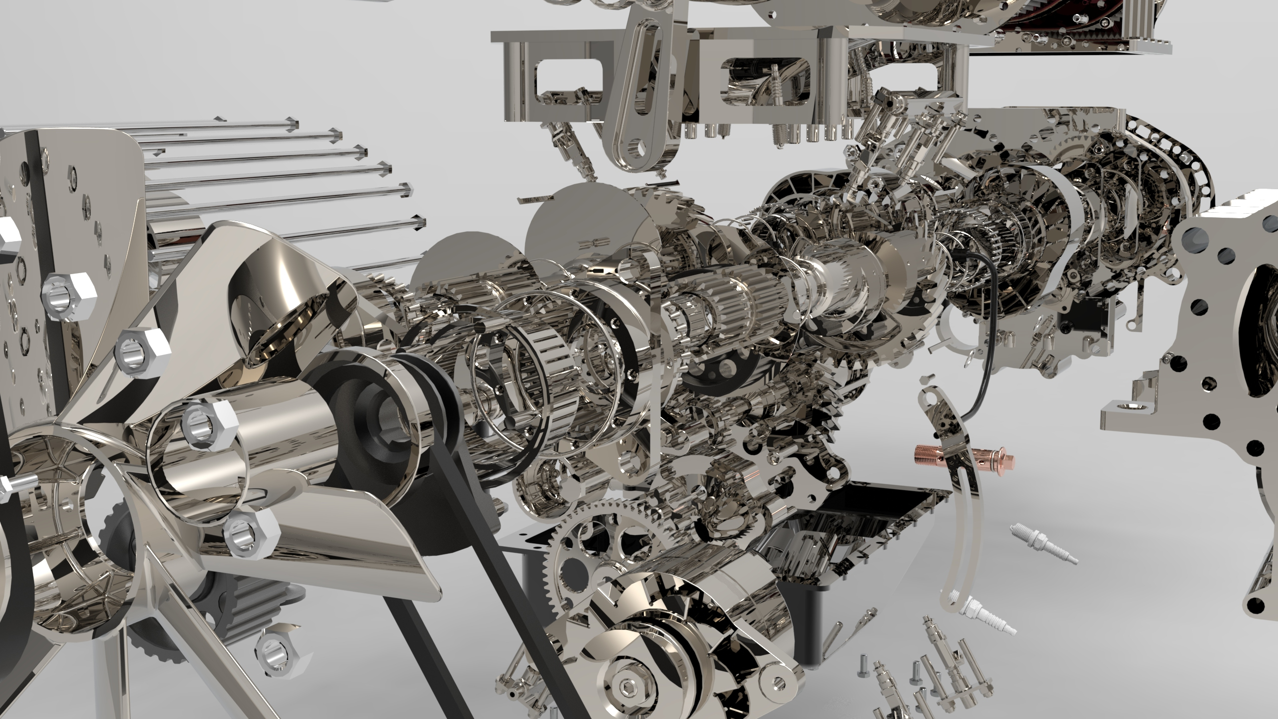 4Rotor 4L two-stroke engine 3D model - TurboSquid 1946098