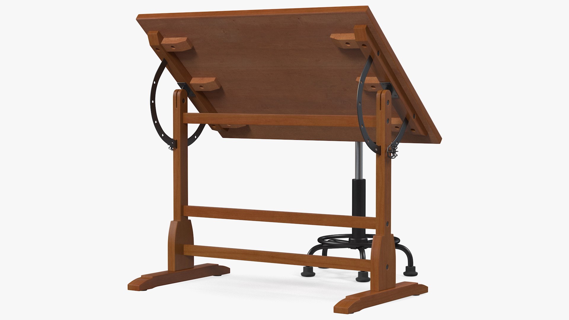 Vintage wood drafting table 3D - TurboSquid 1624504