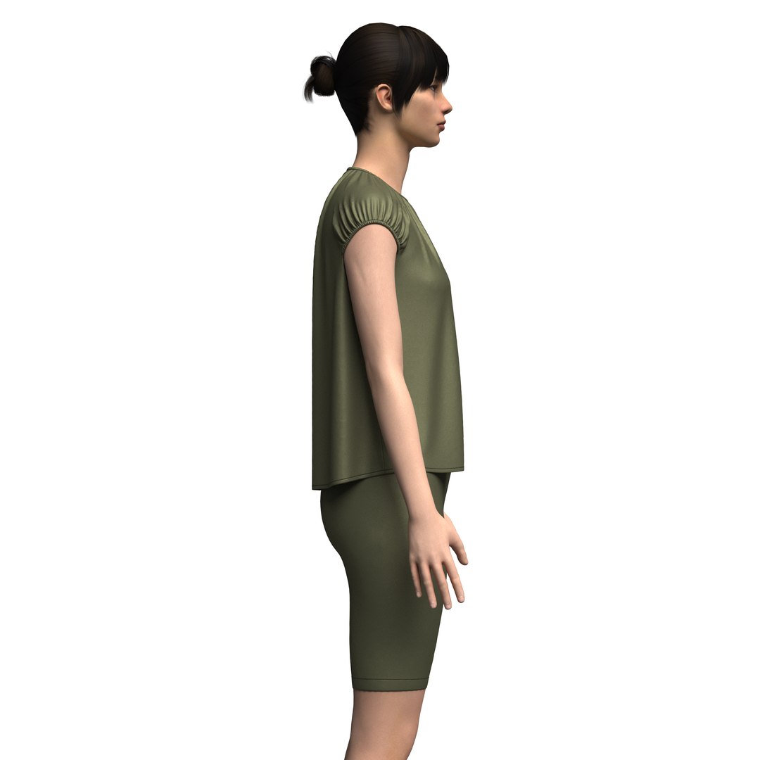 Female Volume Blouse And Legging 3D Model - TurboSquid 2410385