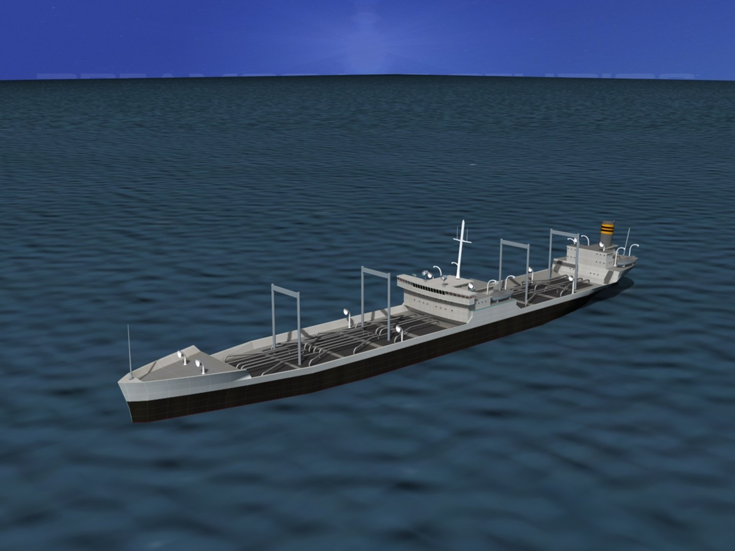 3d 3ds Oil Tanker Ship 1940s
