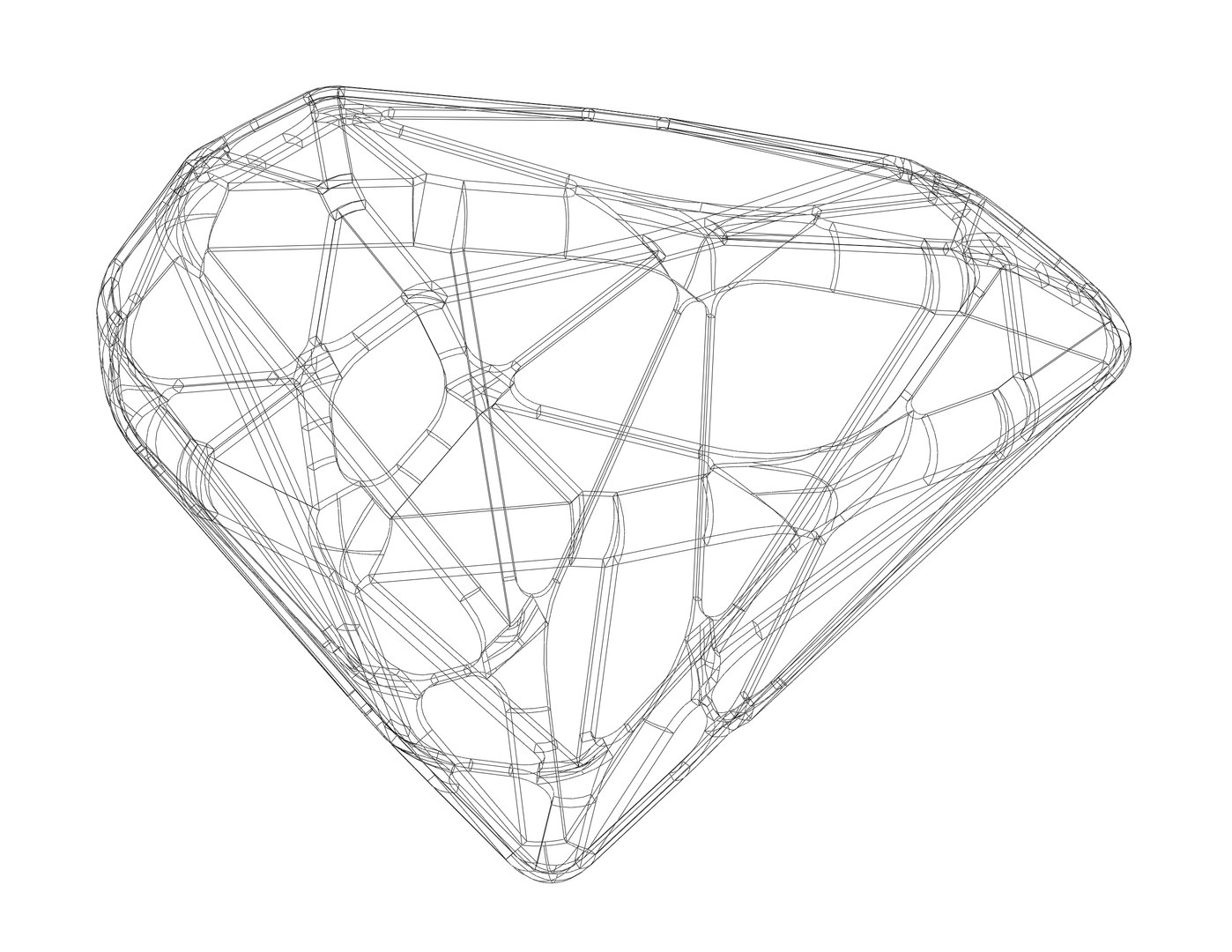 Wireframe Shape Trillion Cut Diamond 3D - TurboSquid 2176032