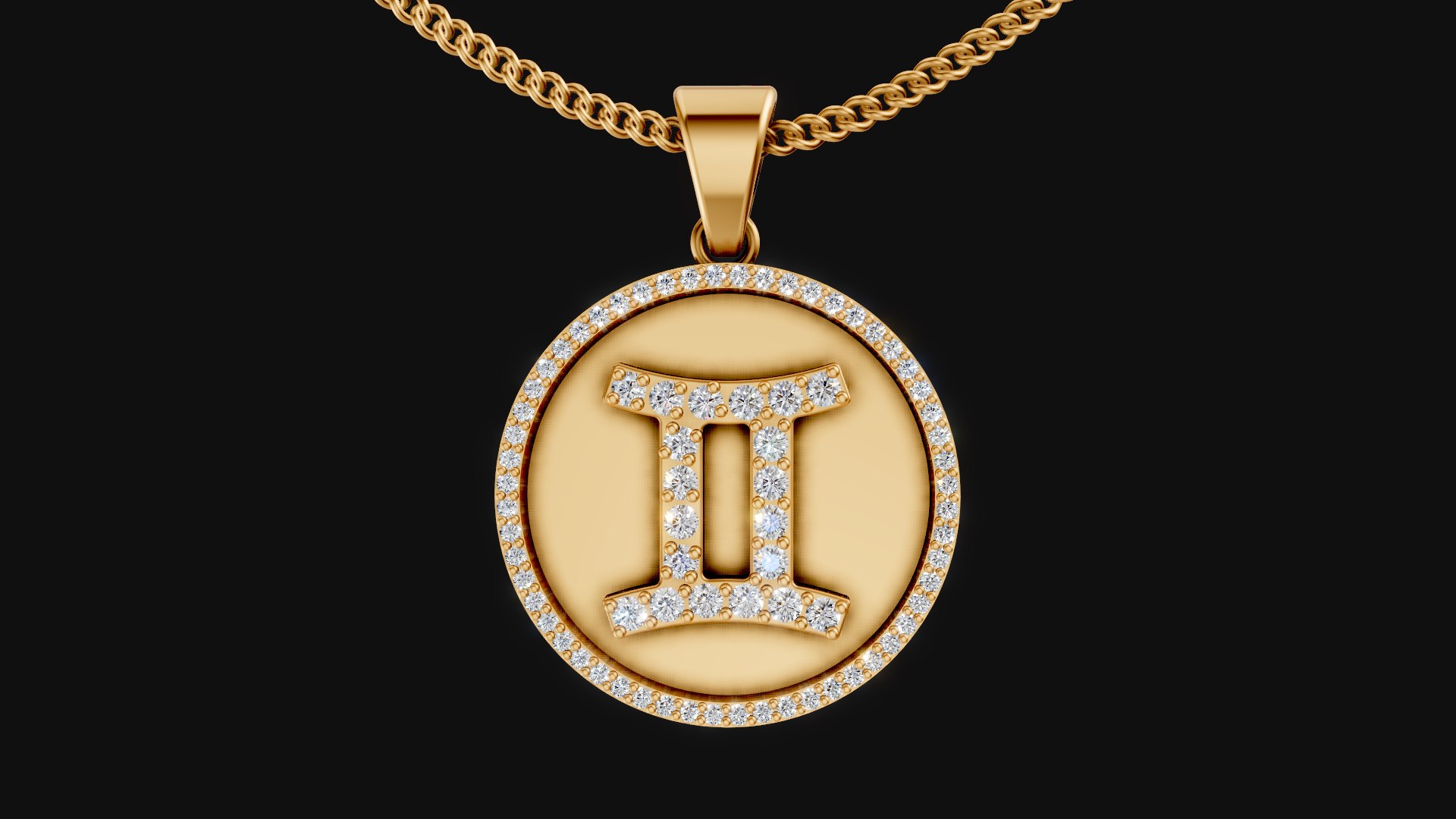 Gemini Twins Zodiac Pendant 3D - TurboSquid 2487654