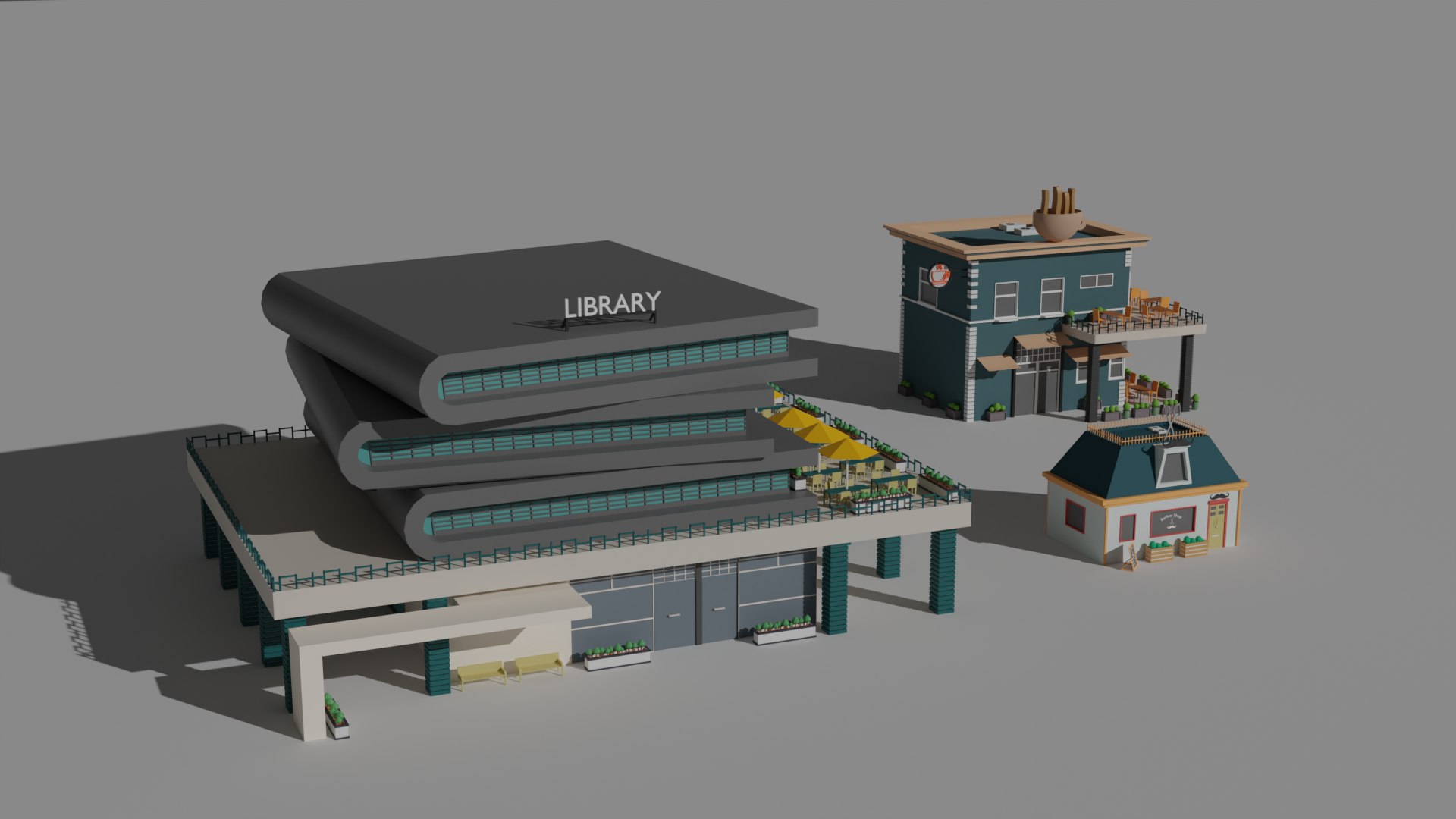 Low Poly Set Of Three 3D - TurboSquid 1891763