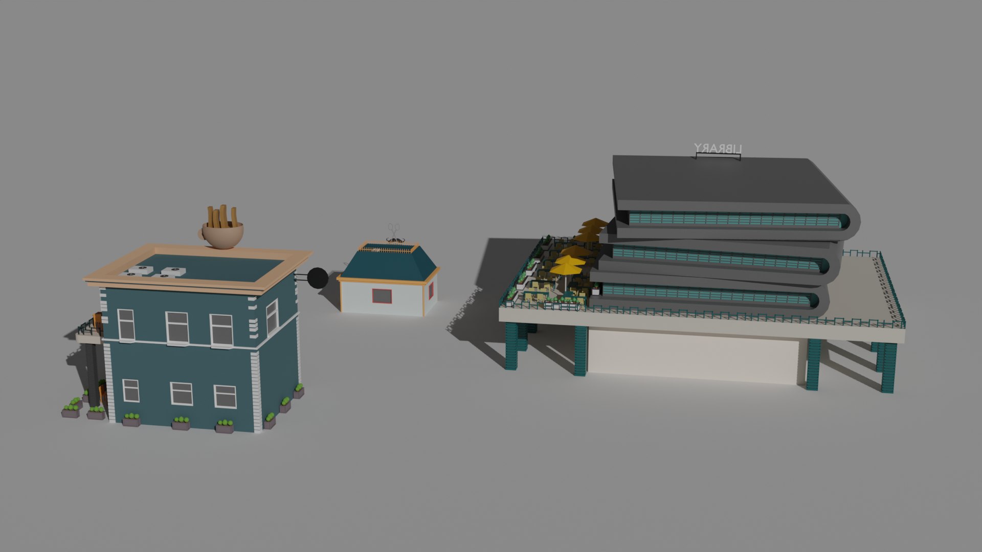 Low Poly Set Of Three 3D - TurboSquid 1891763