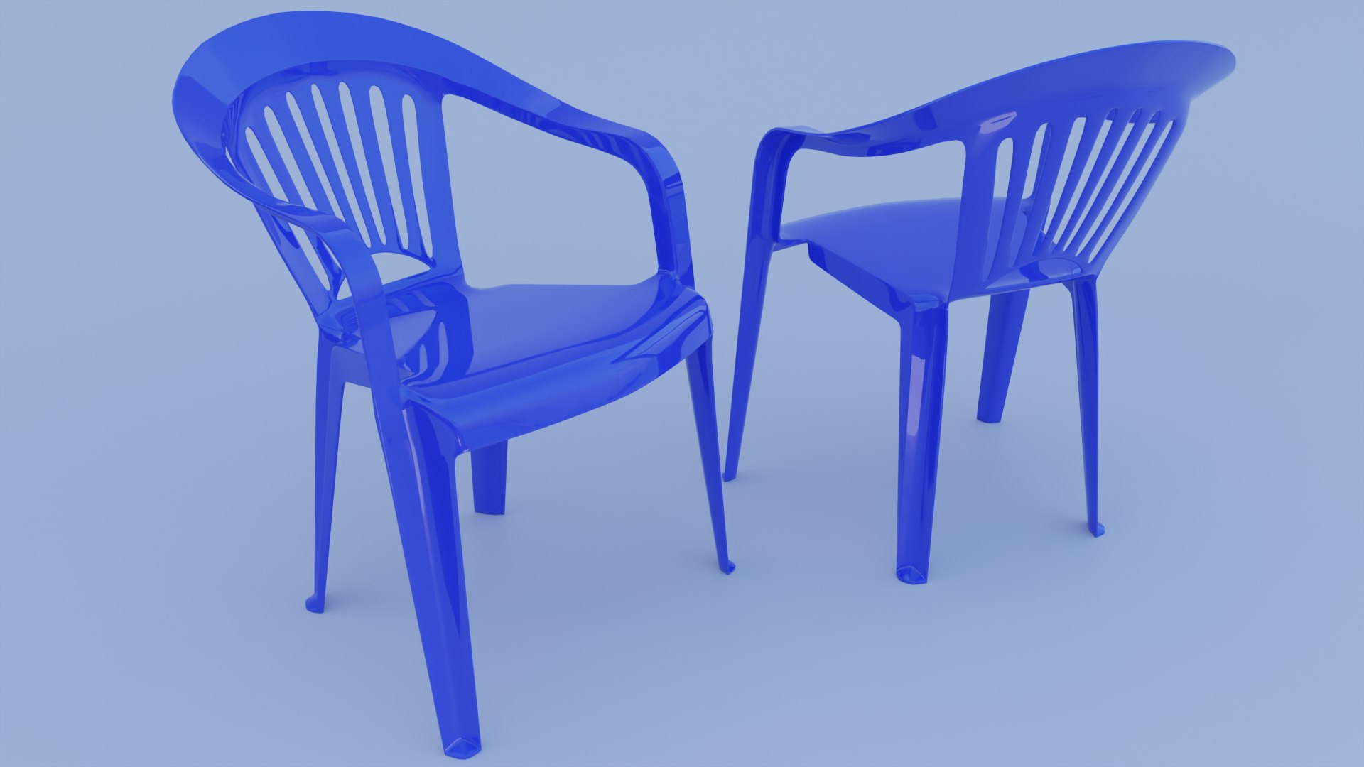 Blue Plastic Chair 3D Model - TurboSquid 2270043