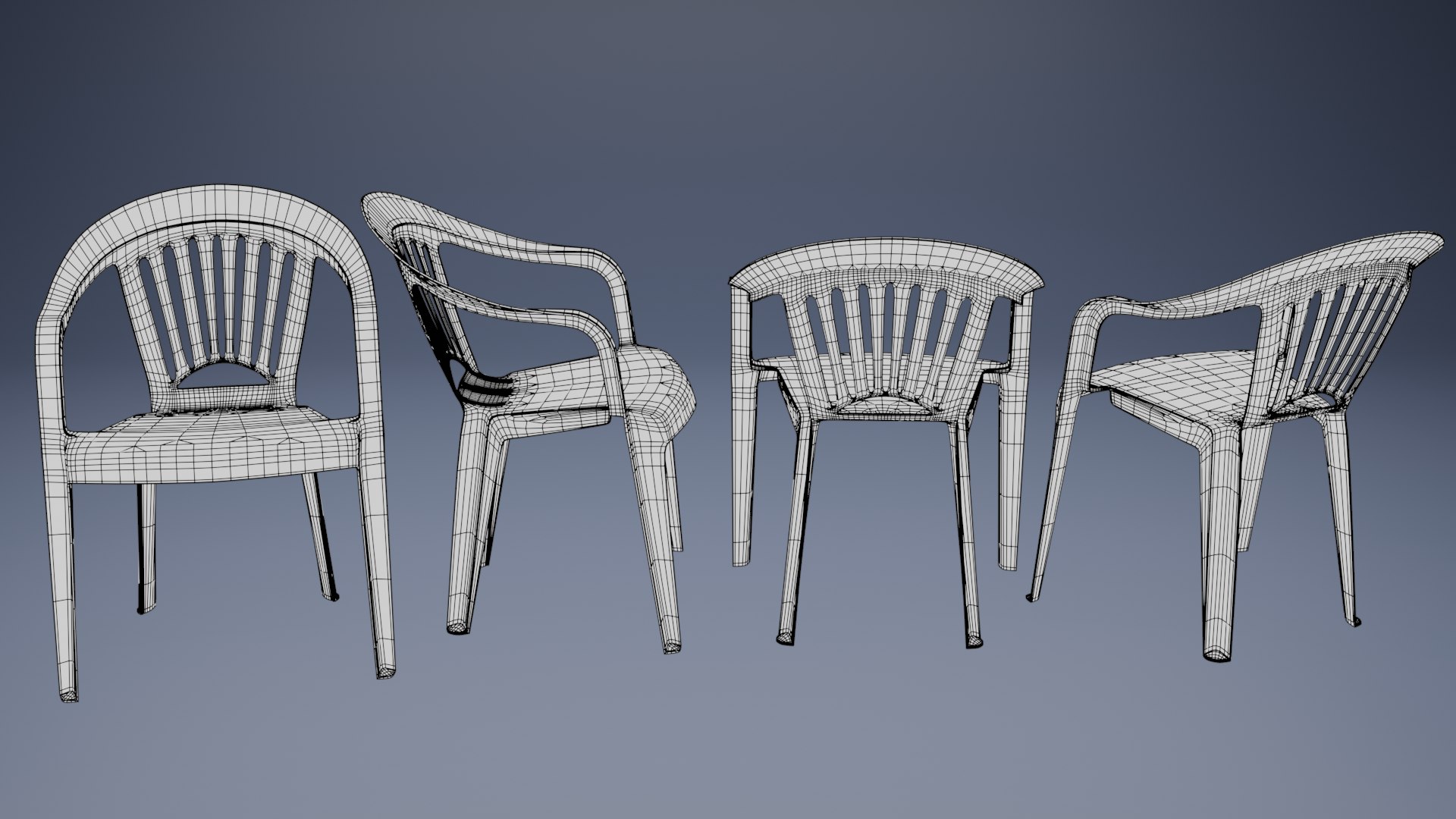 Blue Plastic Chair 3D Model - TurboSquid 2270043