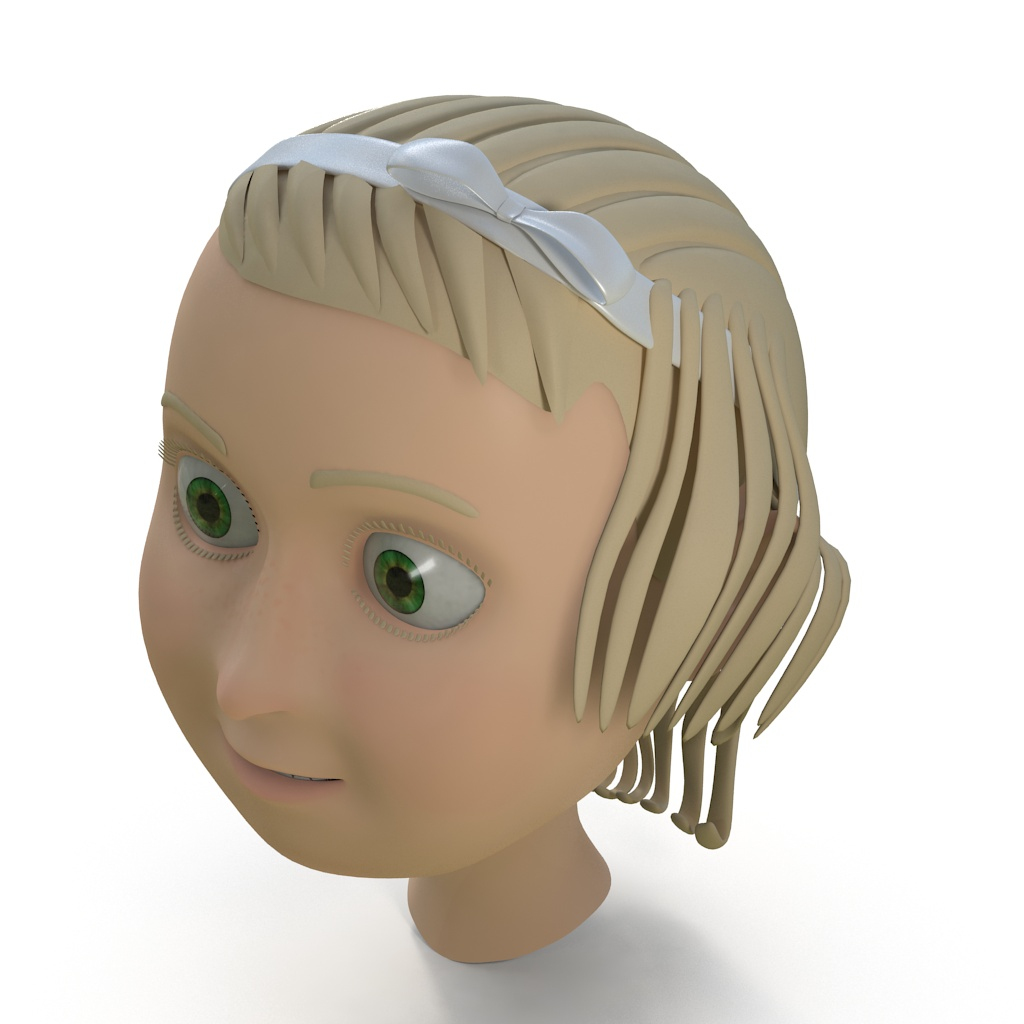 Free cartoon girl head 3D - TurboSquid 1288293