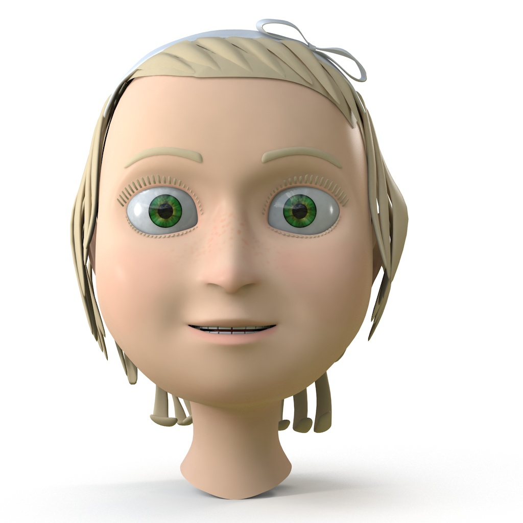 Free cartoon girl head 3D - TurboSquid 1288293