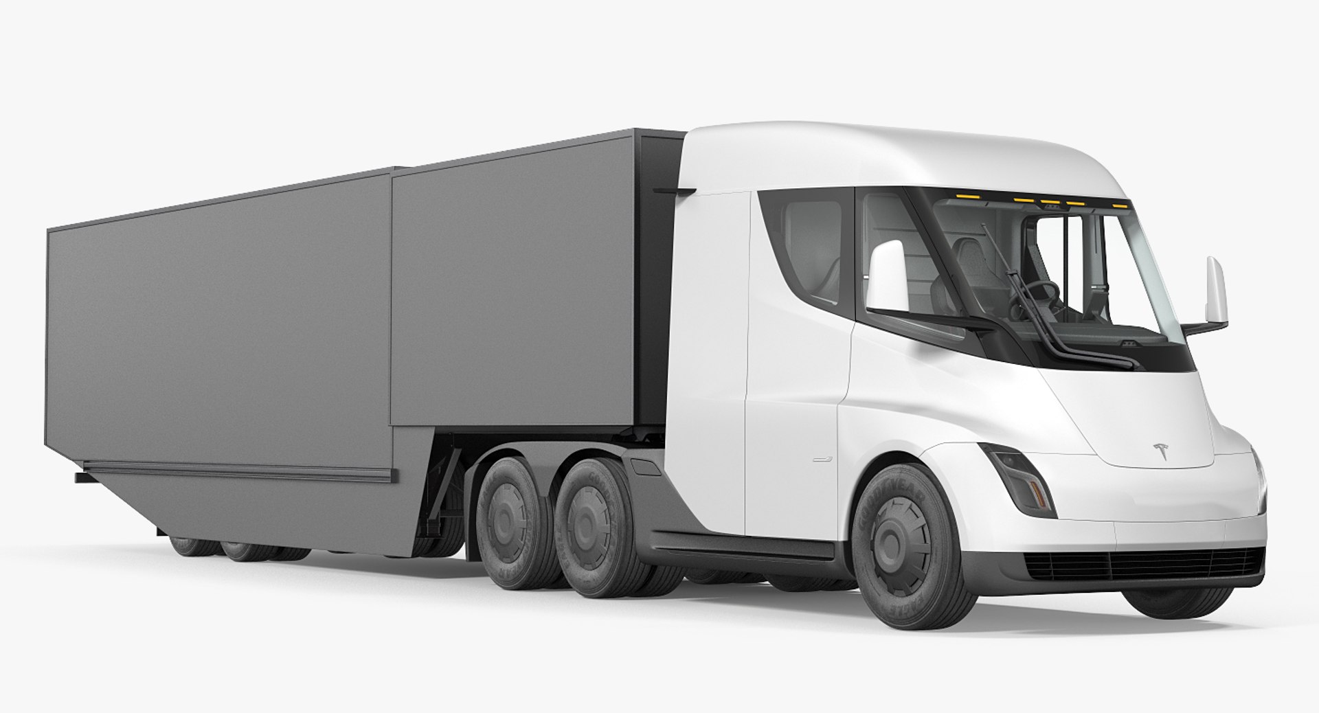 3D electric semi truck tesla model - TurboSquid 1249247