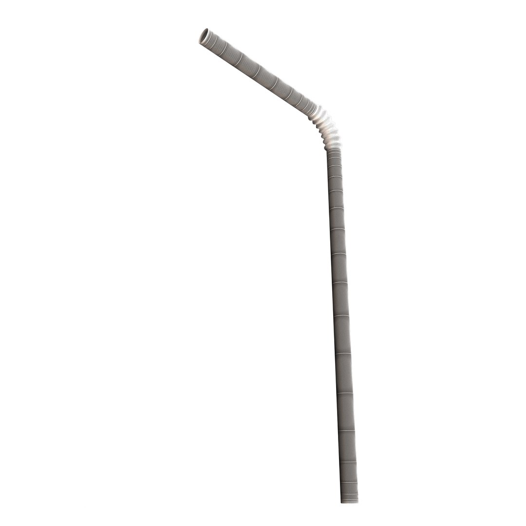 Flexible Plastic Straw Striped Model - TurboSquid 2028445