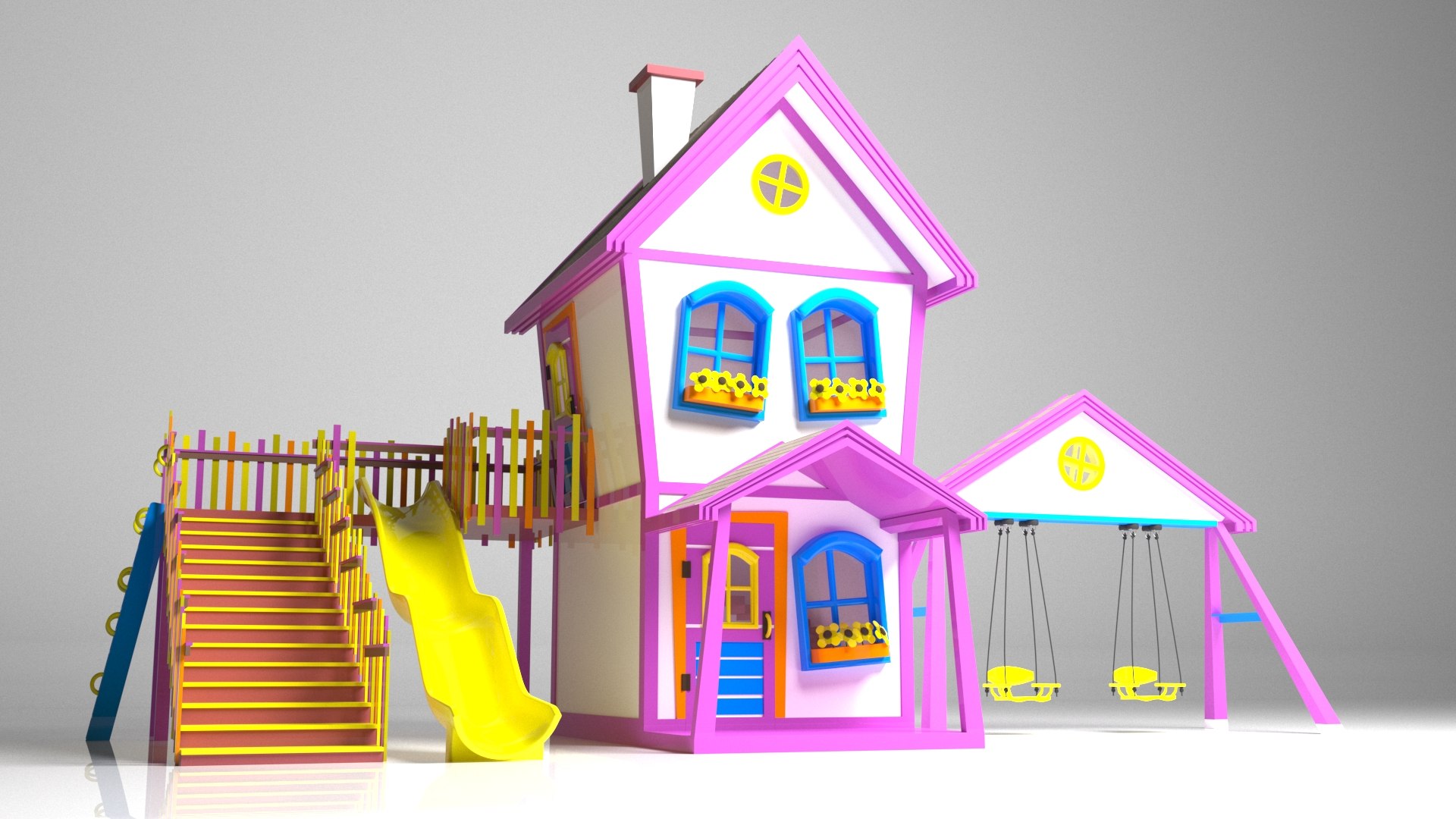 CHILDREN HOUSE COLORFUL 3D - TurboSquid 2071450