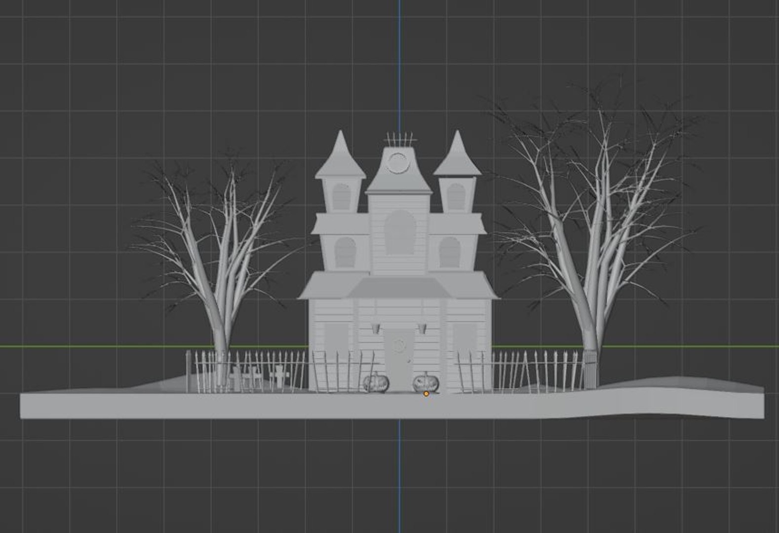 Halloween Haunted House Spooky Low Poly Model 3D Model - TurboSquid 1967013