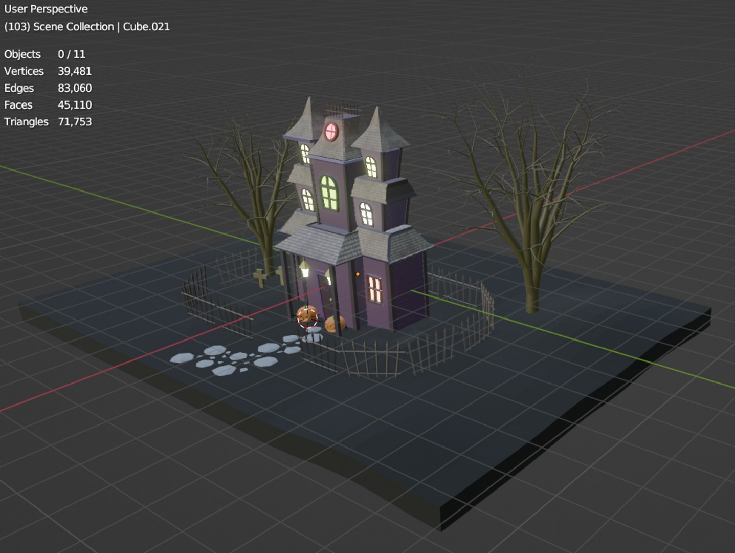Halloween Haunted House Spooky Low Poly Model 3D Model - TurboSquid 1967013