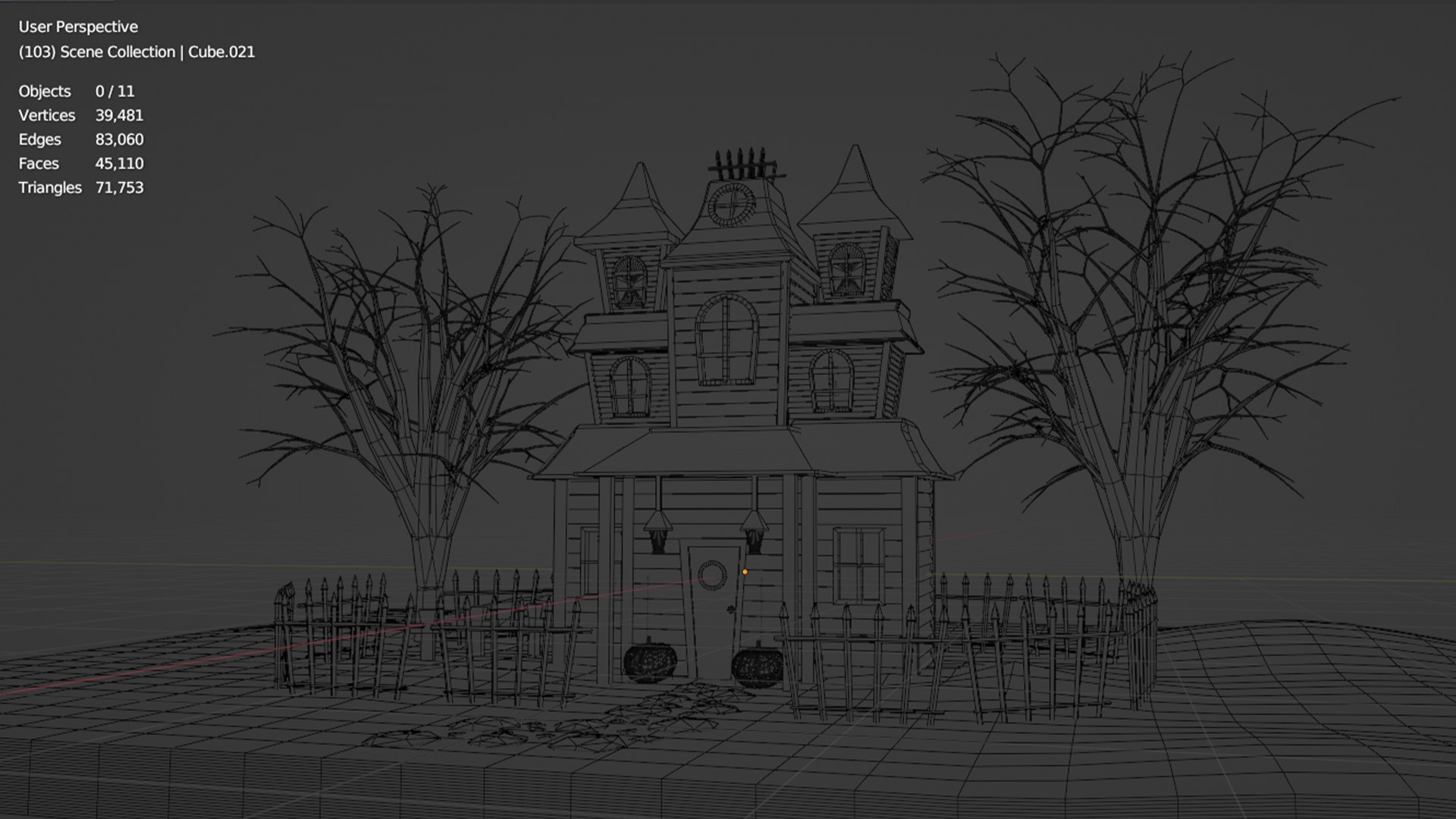 Halloween Haunted House Spooky Low Poly Model 3D Model - TurboSquid 1967013