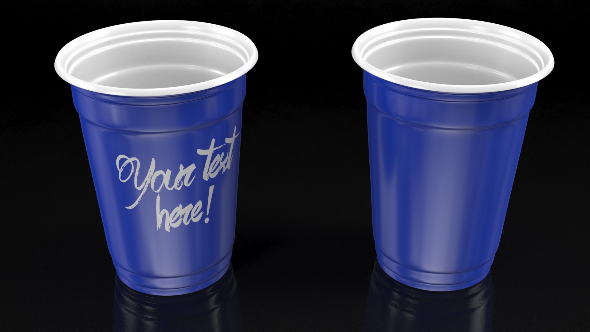 Plastic Cup Your Text Blue 3D - TurboSquid 1908806