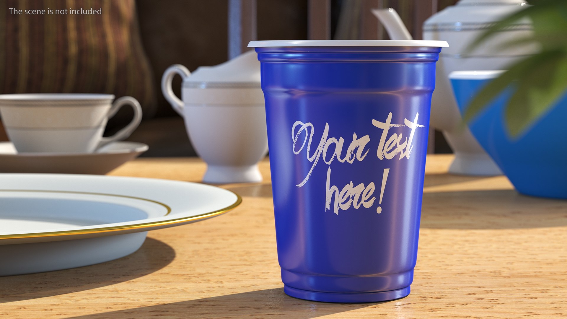 Plastic Cup Your Text Blue 3D - TurboSquid 1908806