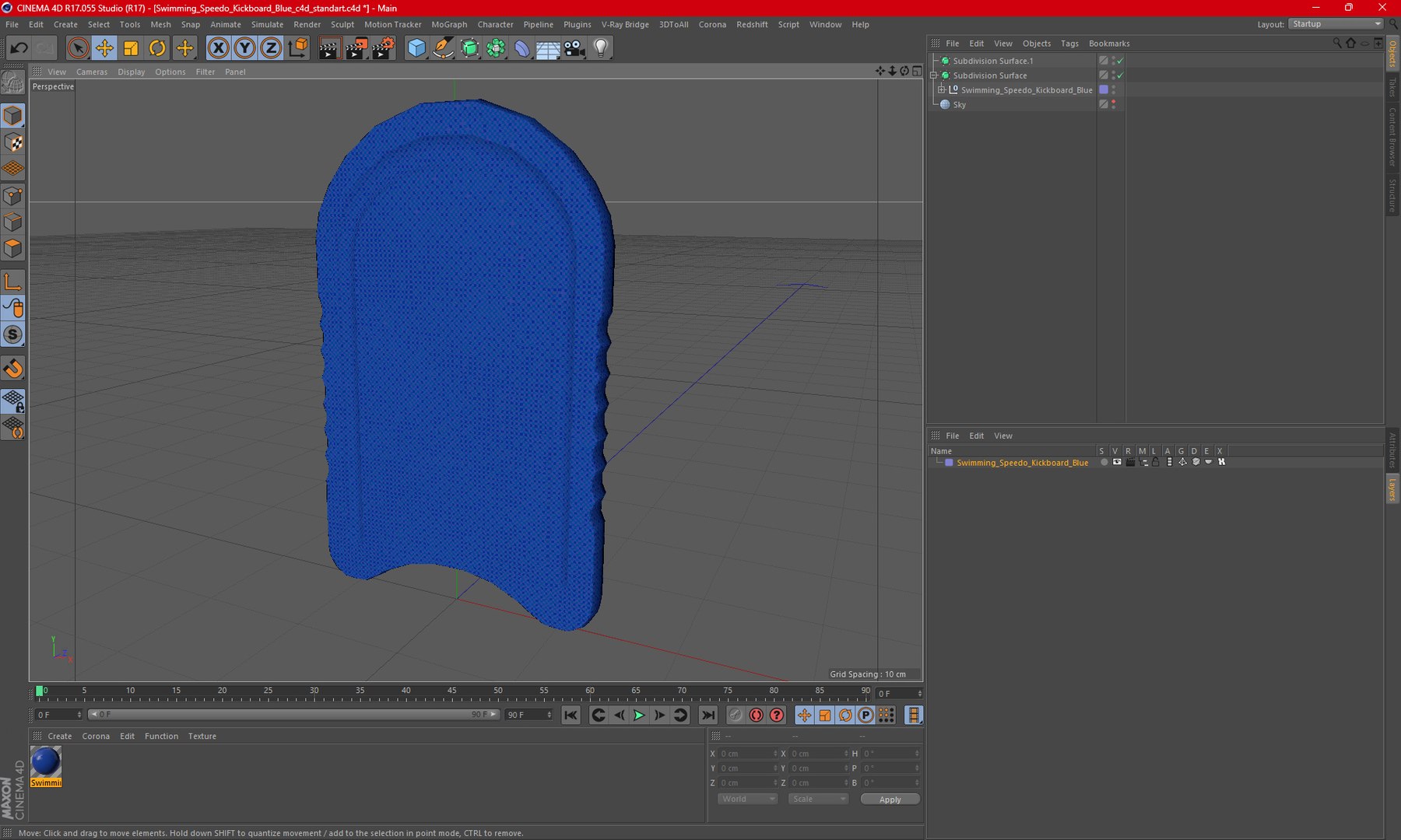 3D Swimming Speedo Kickboard Blue Model - TurboSquid 2107342