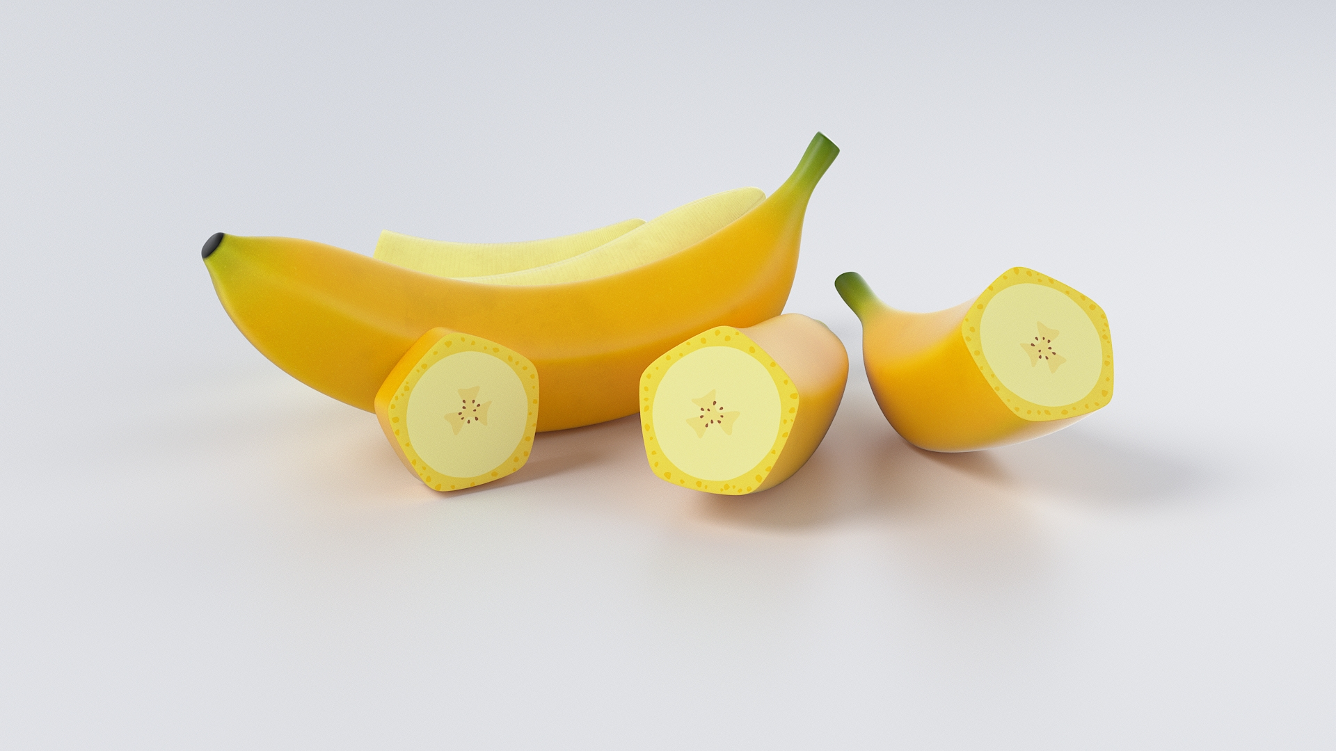 Cartoon Banana Set 3D - TurboSquid 2096168