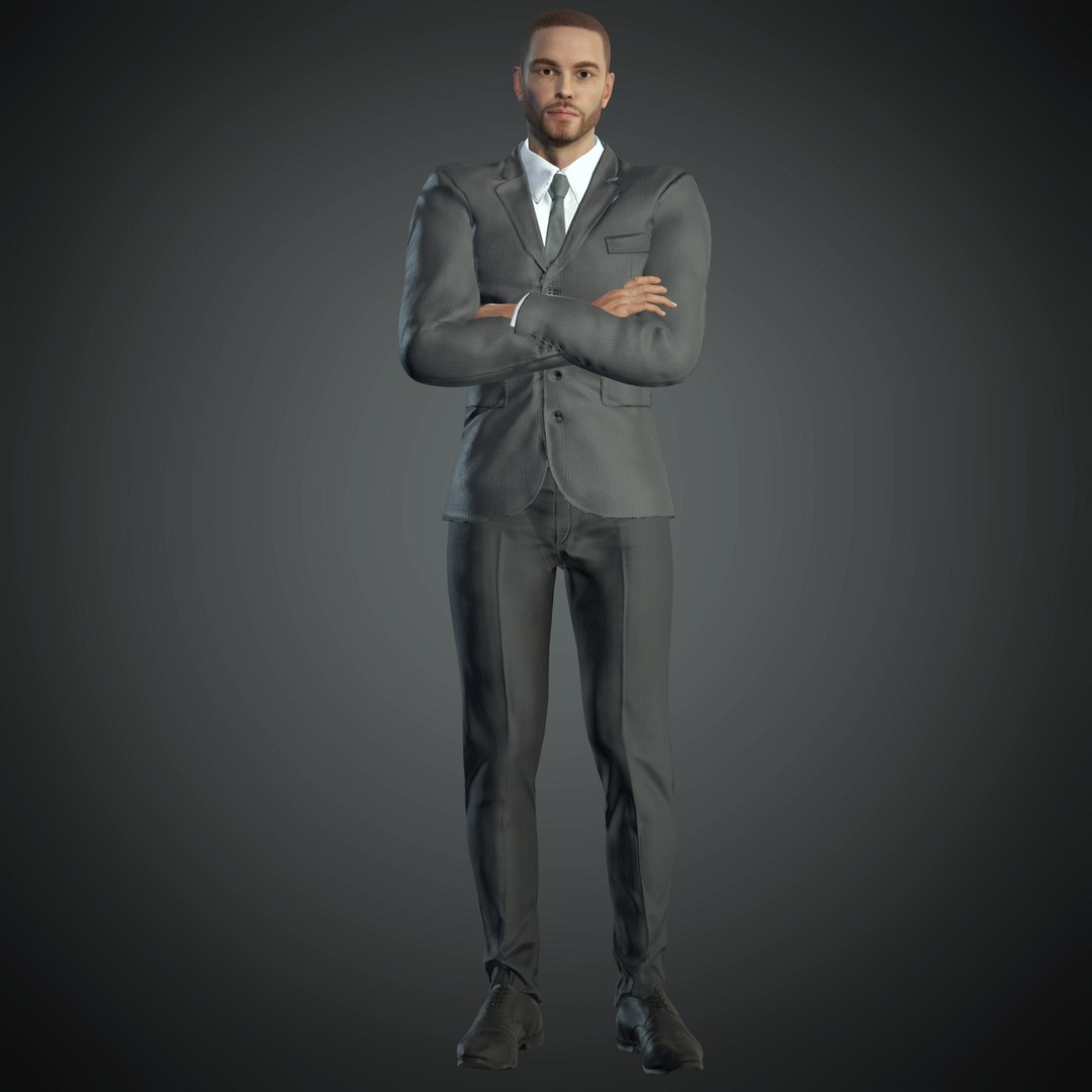 3D Realistic Business Suit Man - TurboSquid 2130453