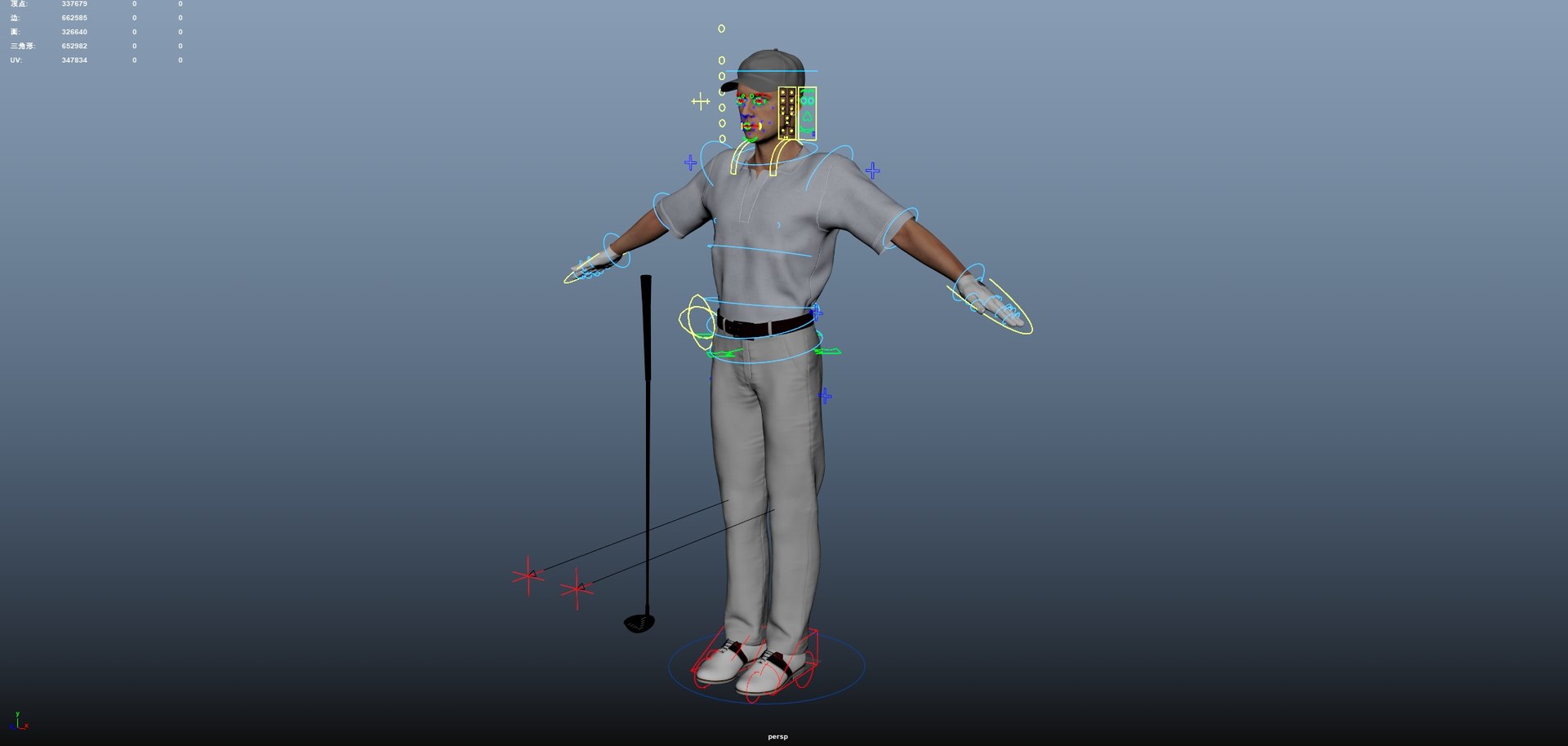 3D Model Golf Player - TurboSquid 2414202