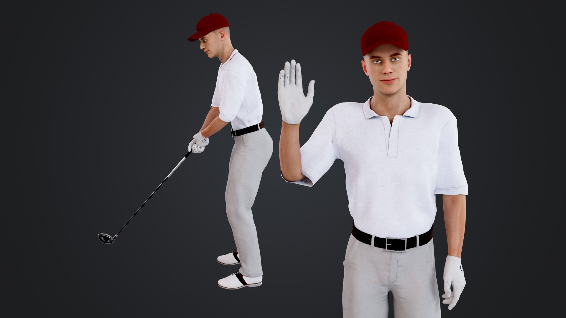3D Model Golf Player - TurboSquid 2414202