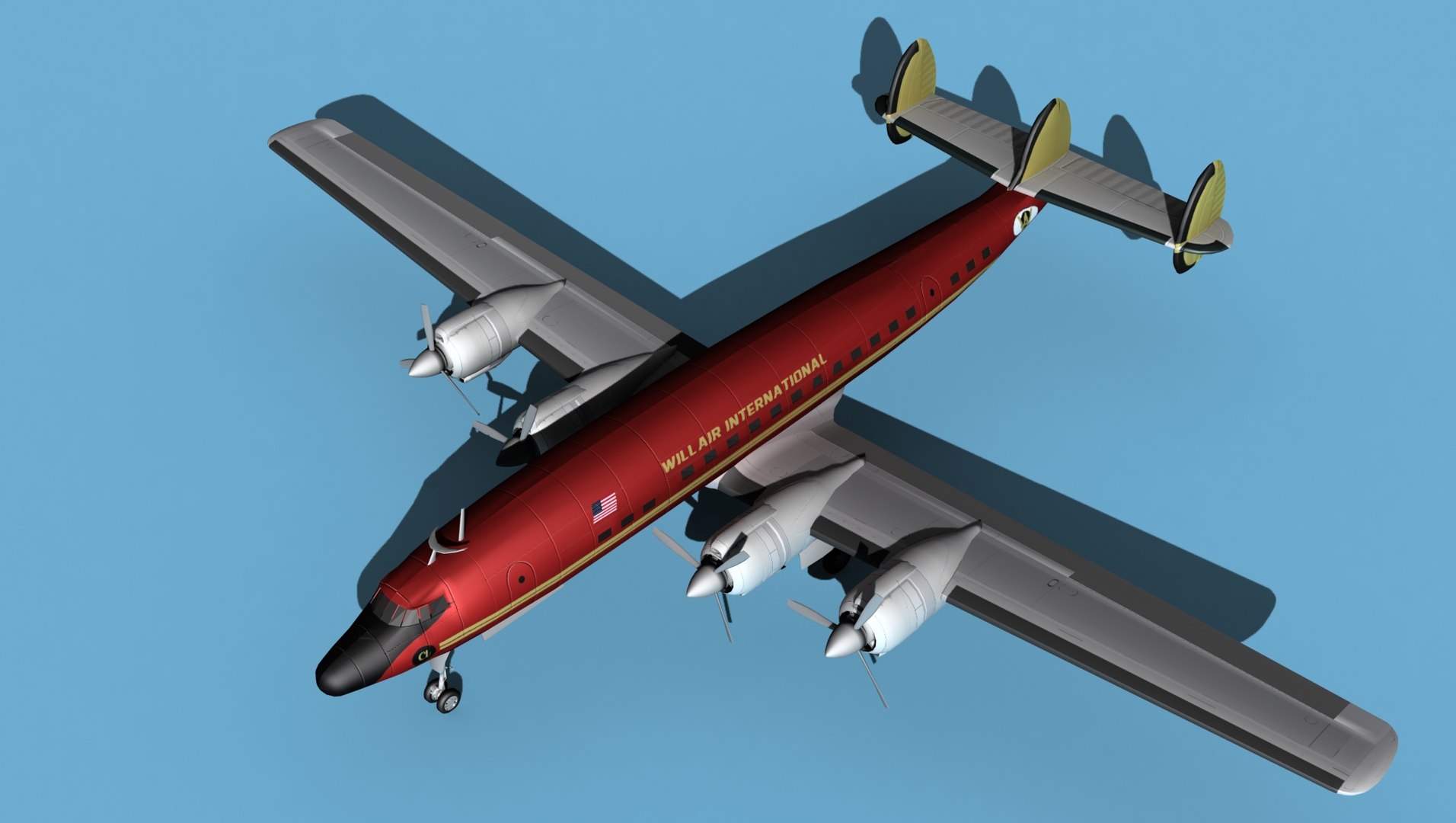 Lockheed L1649 Star Liner Willair International 3D Model - TurboSquid ...