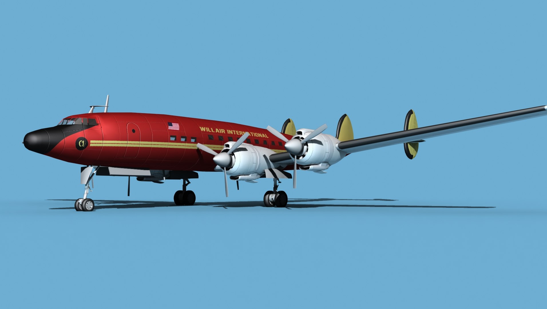 Lockheed L1649 Star Liner Willair International 3D Model - TurboSquid ...