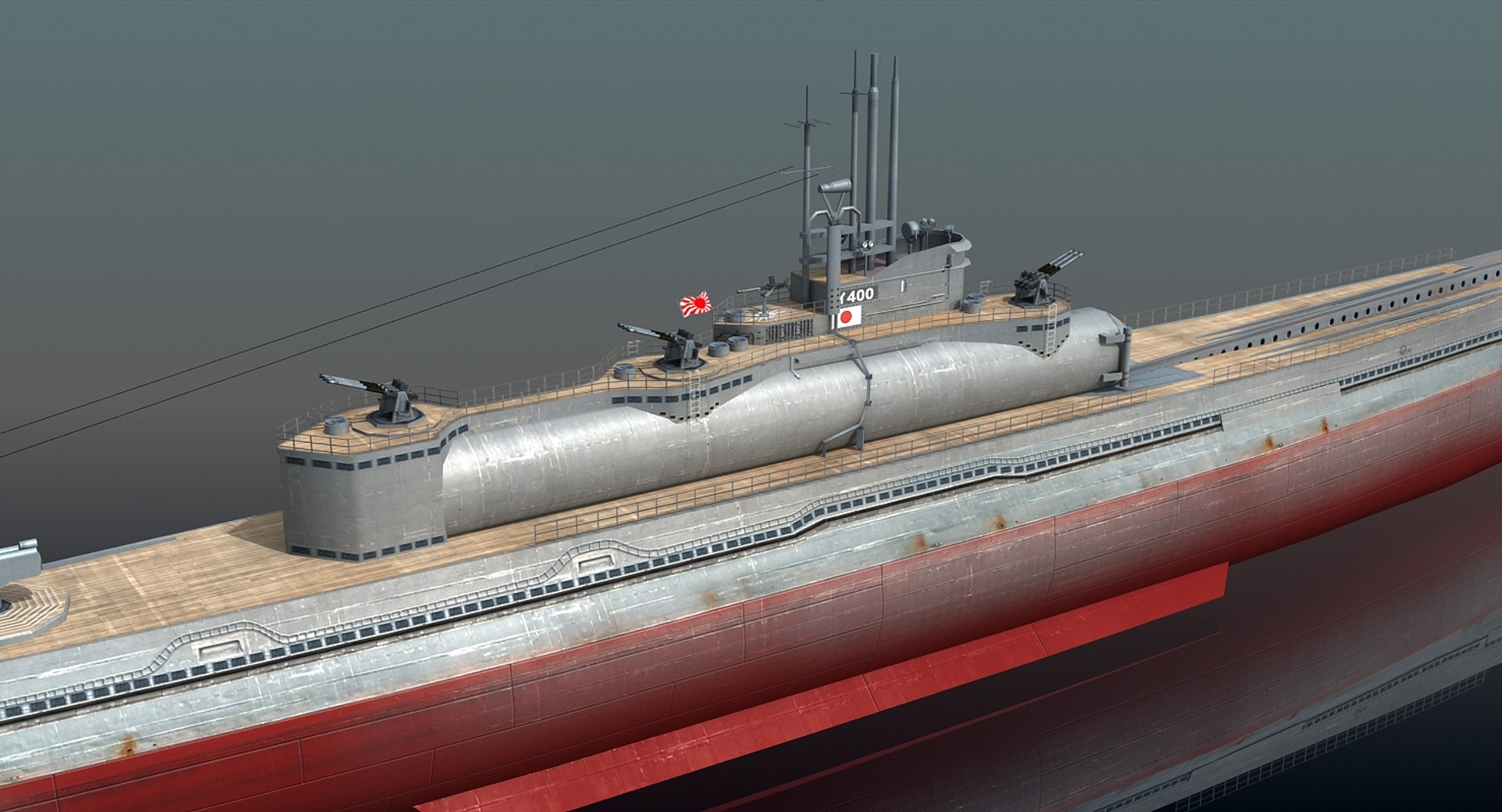 3D I-400 Submarine - TurboSquid 1340548