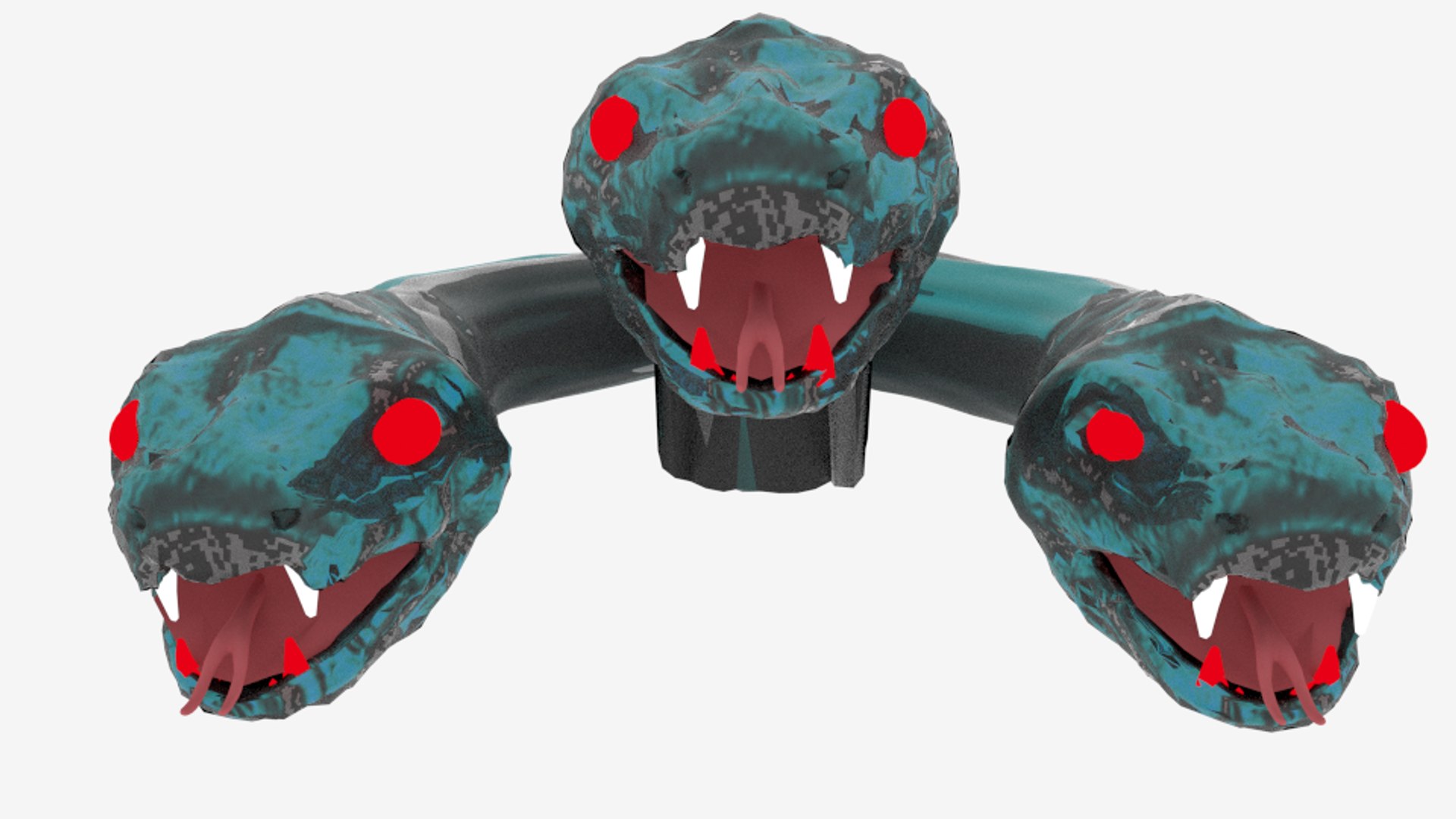 3D Snake 3 Headed - TurboSquid 1286352