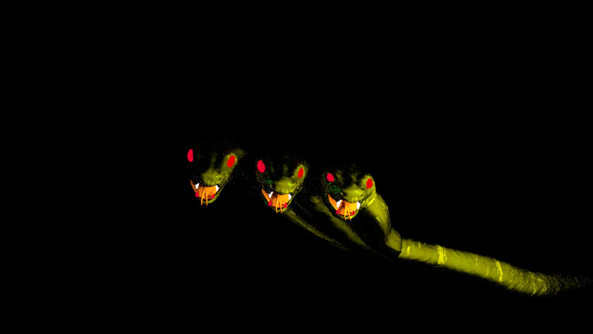 3D Snake 3 Headed - TurboSquid 1286352