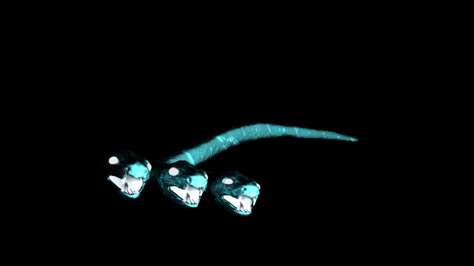 3D Snake 3 Headed - TurboSquid 1286352