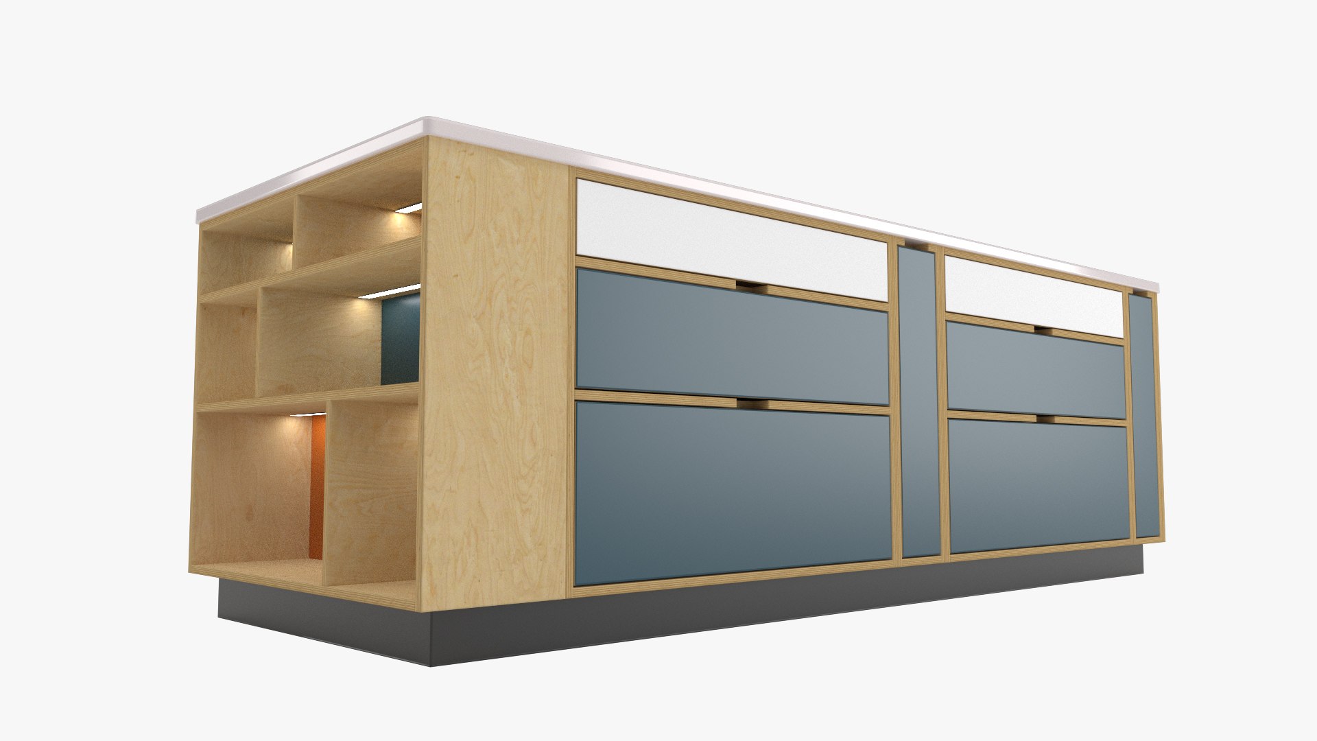 Plywood Kitchen Block 3D - TurboSquid 1852482