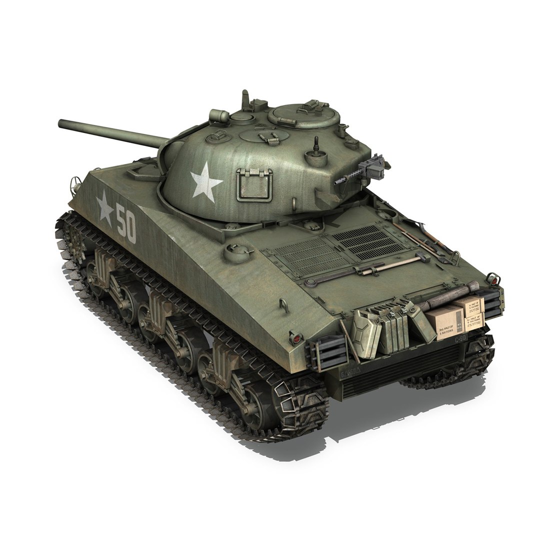 M4a3 Sherman - 75mm 3d C4d
