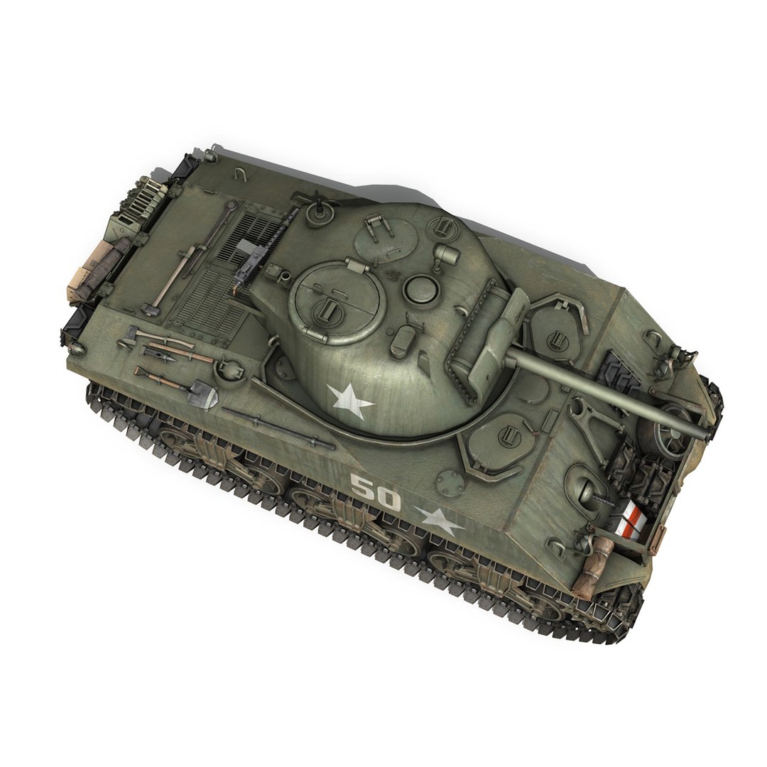 M4a3 Sherman - 75mm 3d C4d
