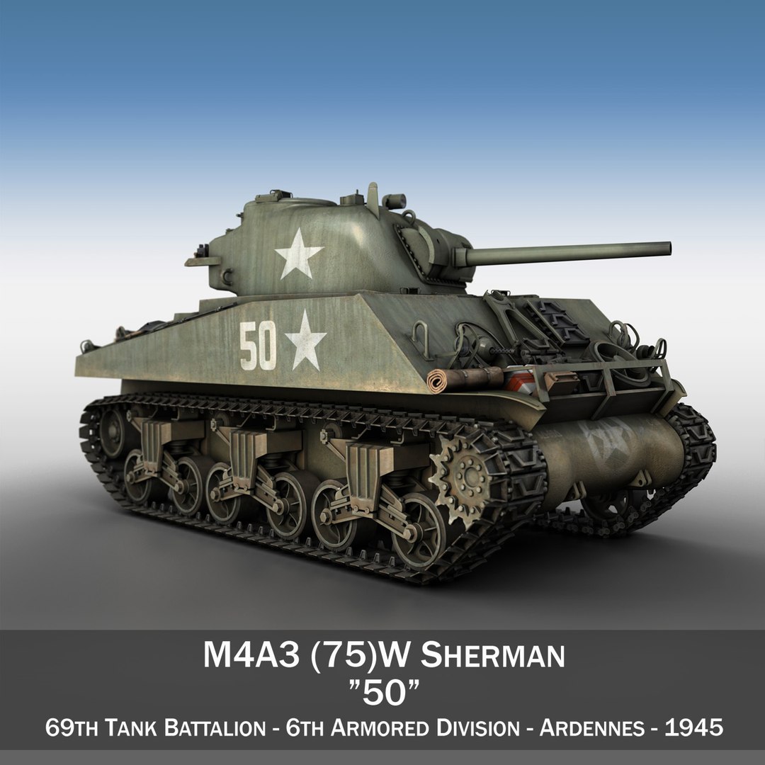 M4a3 Sherman - 75mm 3d C4d