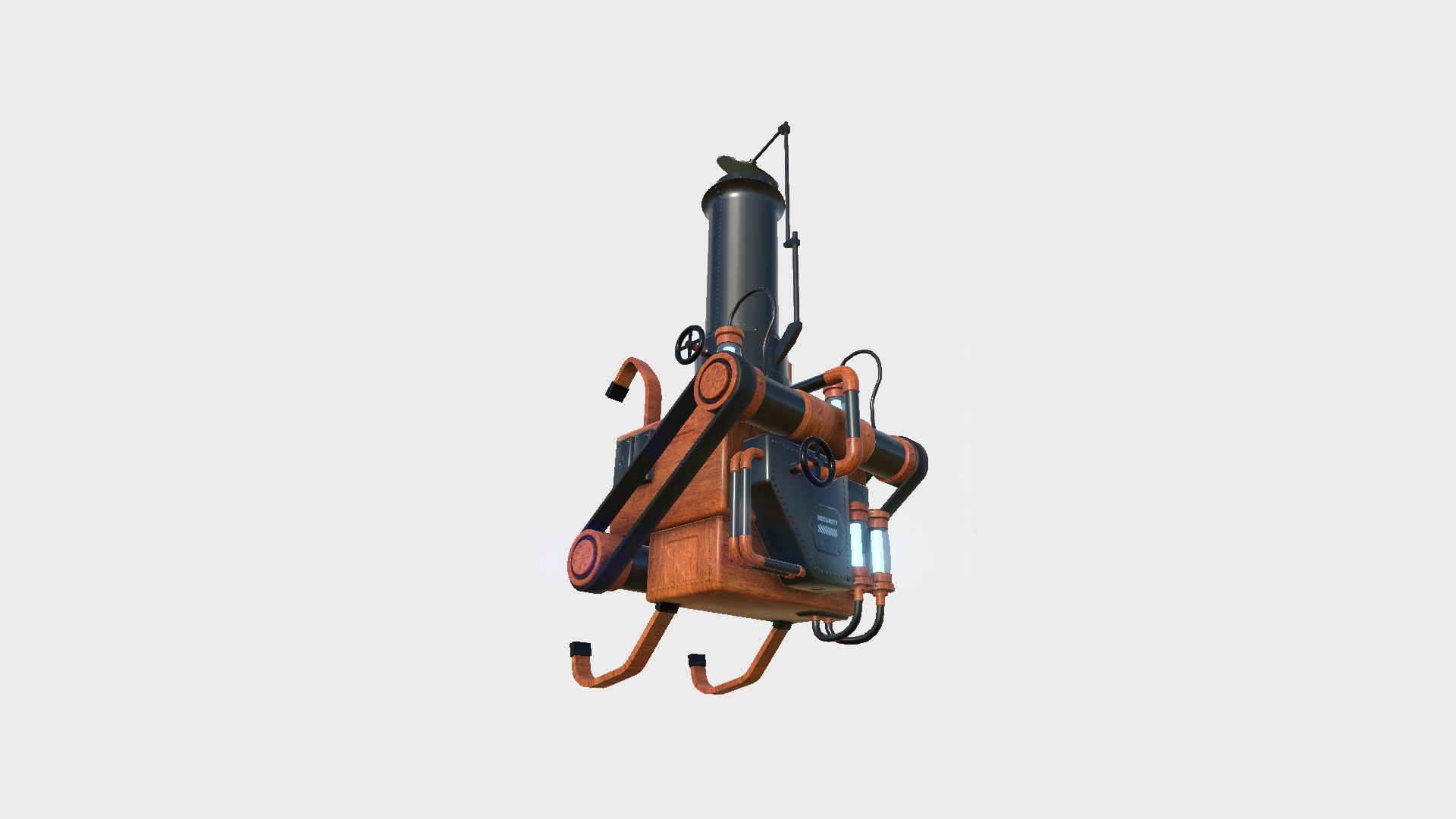 3D Steampunk Backpack 09 Wood Black - Character Design Fashion ...