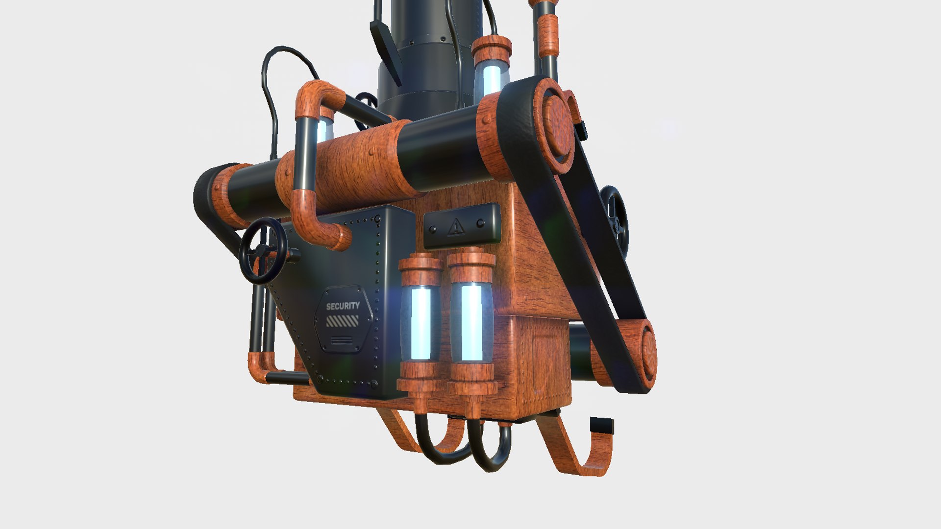 3D Steampunk Backpack 09 Wood Black - Character Design Fashion ...