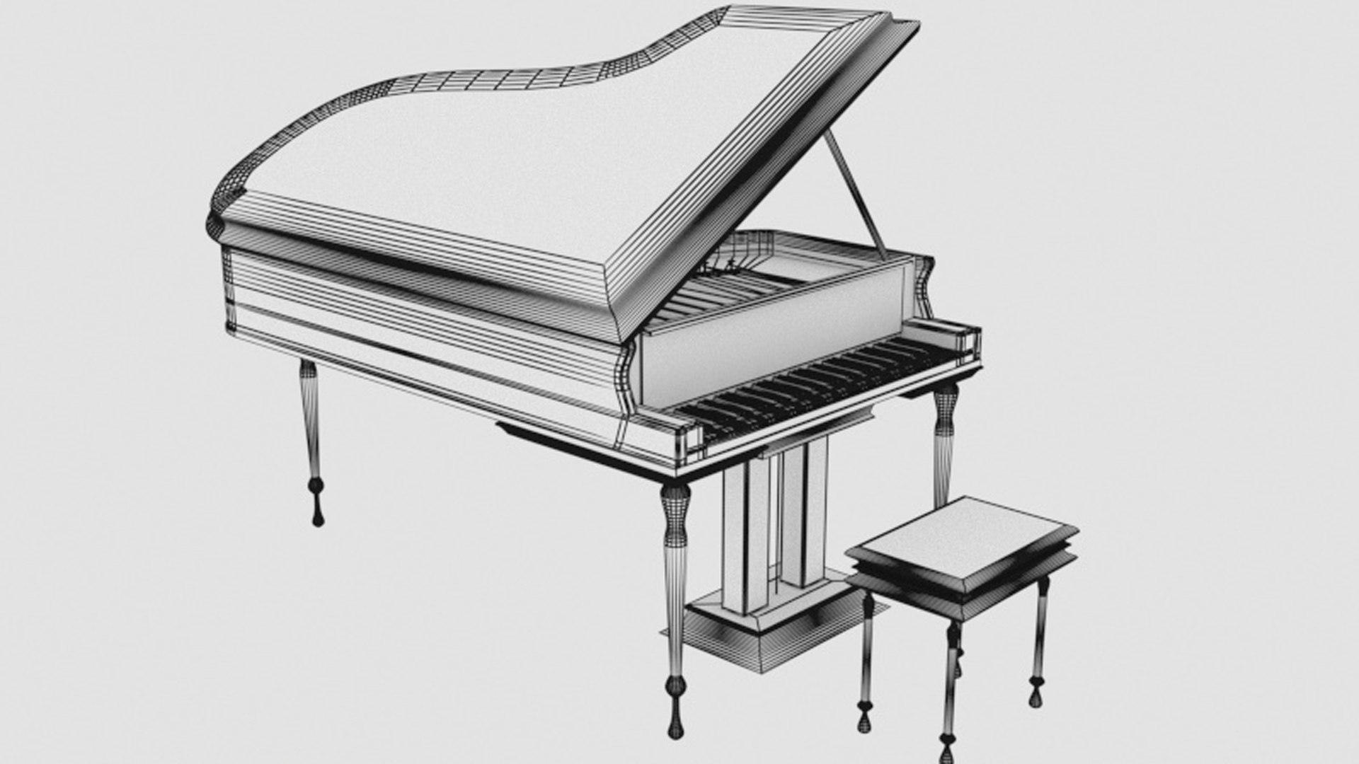 Grand piano model - TurboSquid 2176889