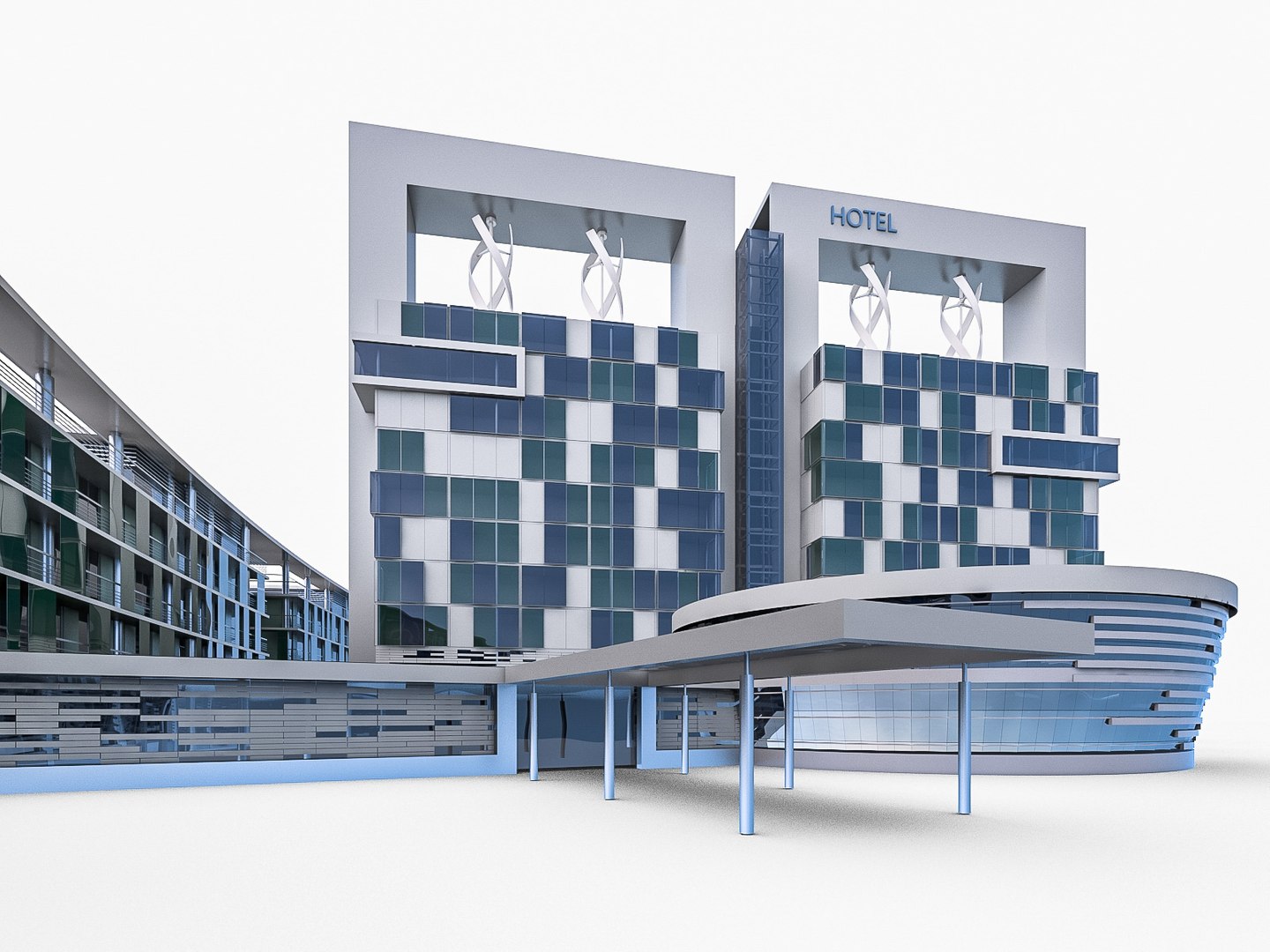 3D Hotel Resort Building Model - TurboSquid 1751205