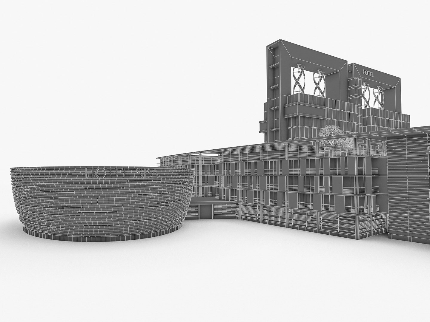 3D Hotel Resort Building Model - TurboSquid 1751205