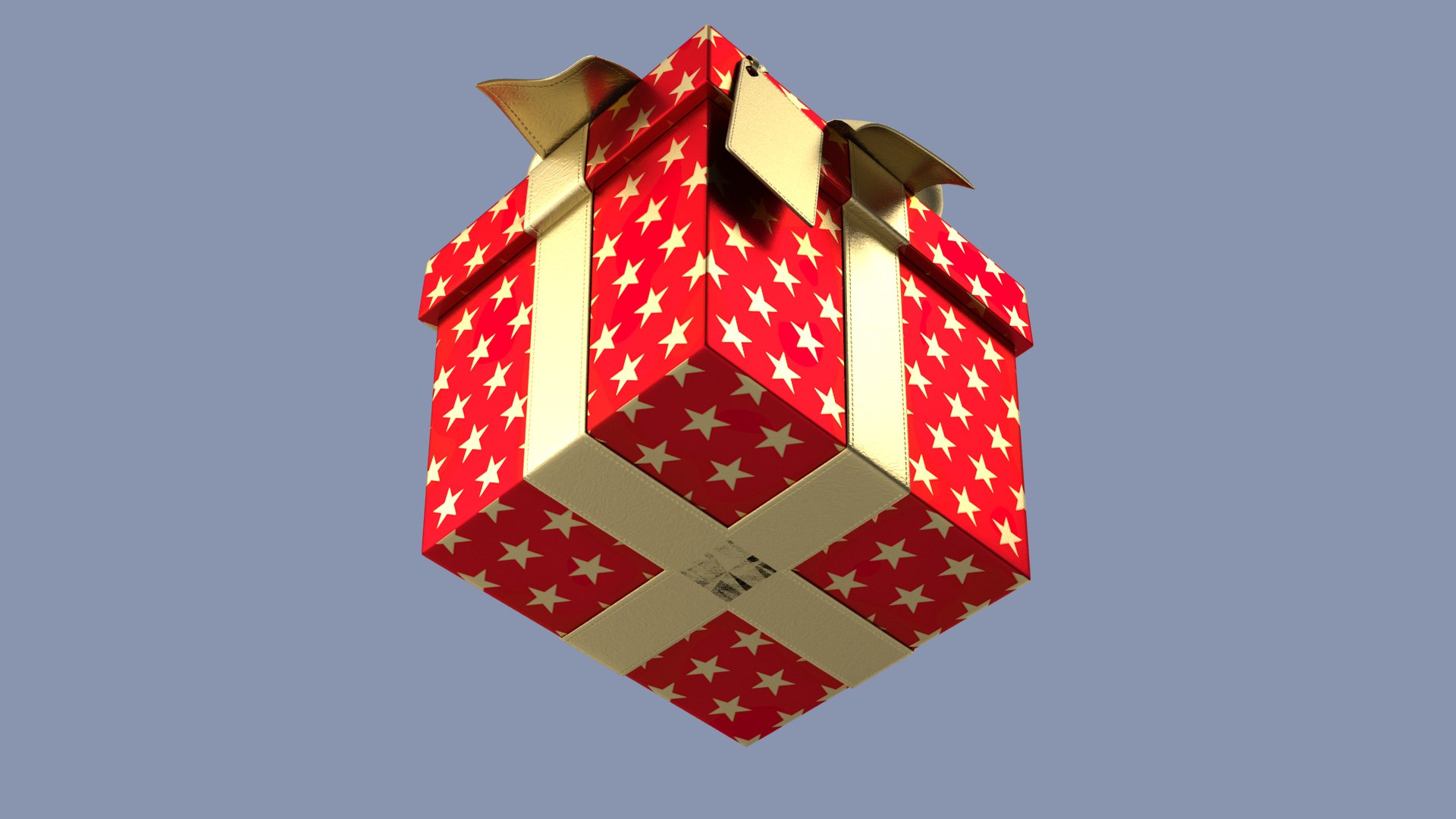 Gift Box Cube Label Red 3D - TurboSquid 1744663