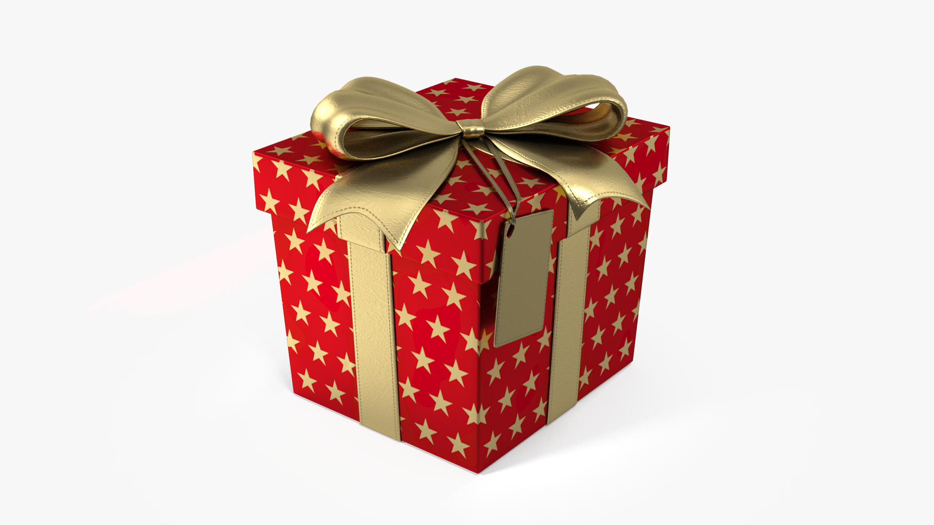 Gift Box Cube Label Red 3D - TurboSquid 1744663