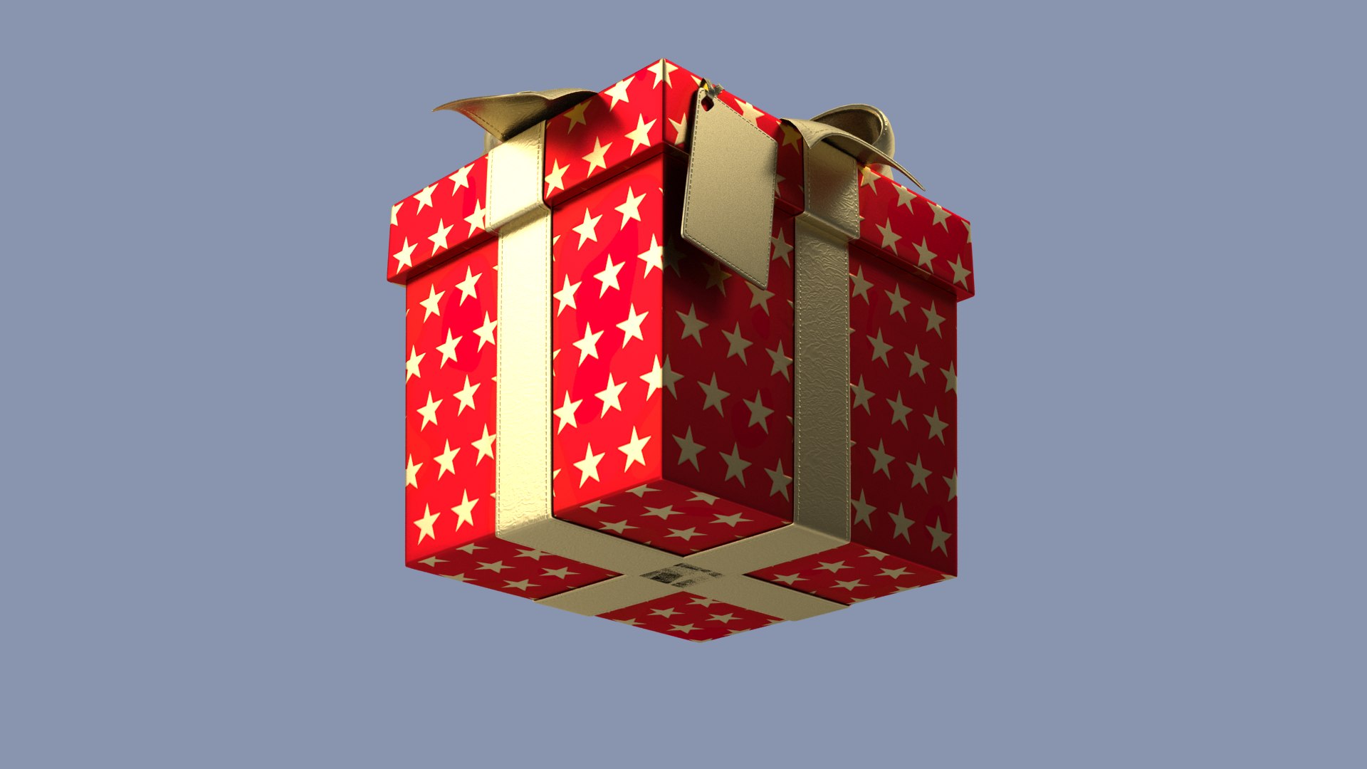 Gift Box Cube Label Red 3D - TurboSquid 1744663