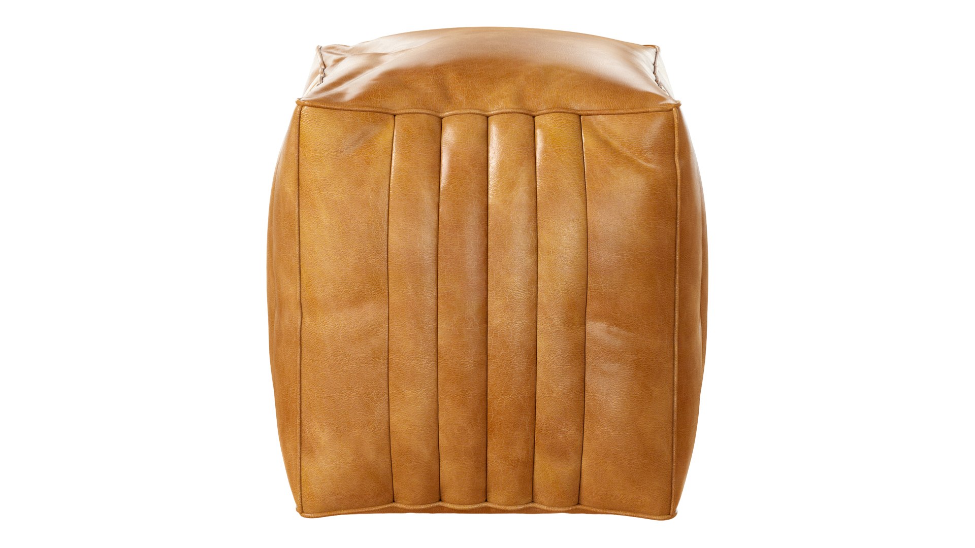 3D Cognac Cube Leather Pouffe Model - TurboSquid 2305027