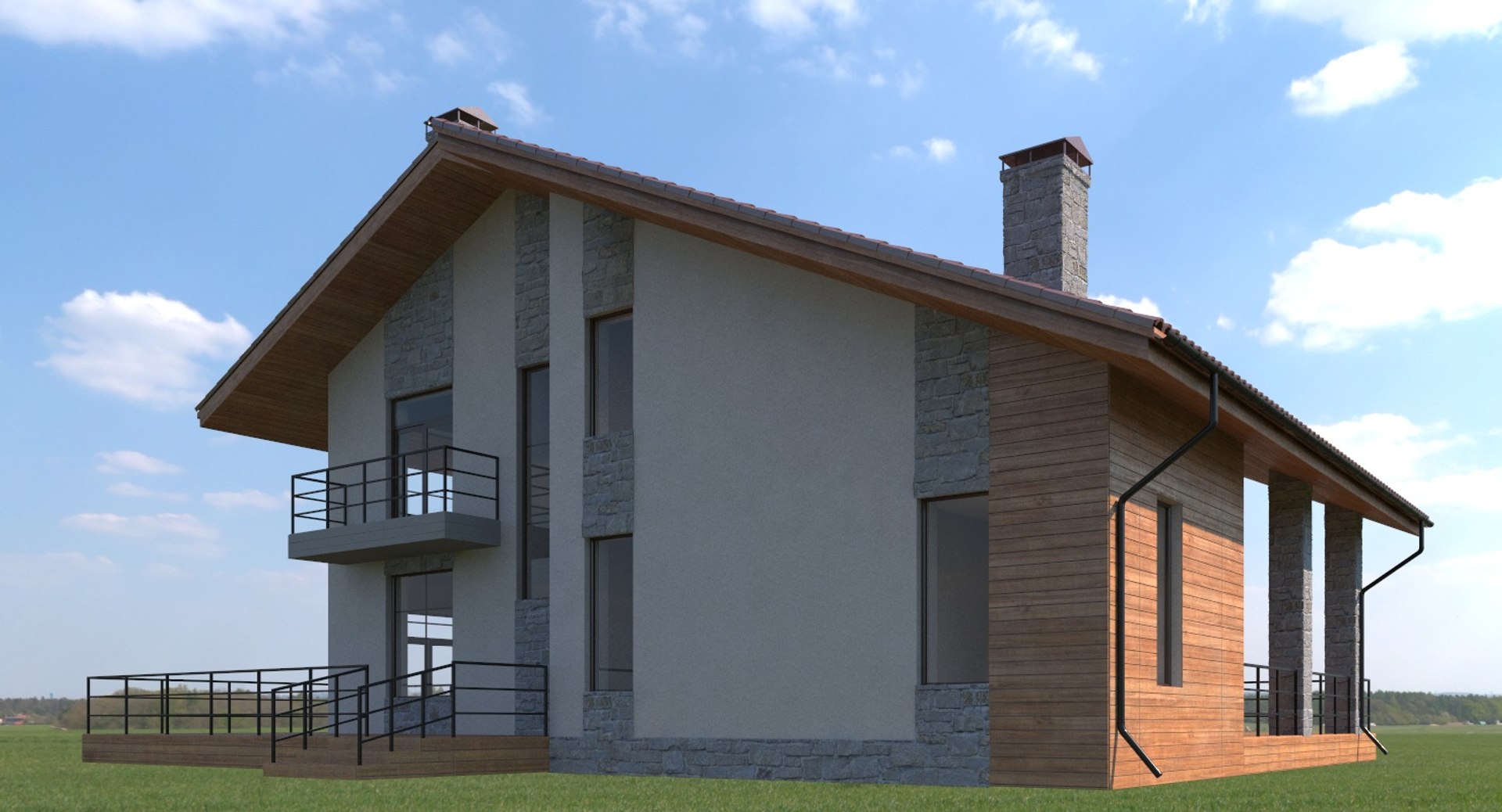 3D Modern 3 Walls - TurboSquid 1384211